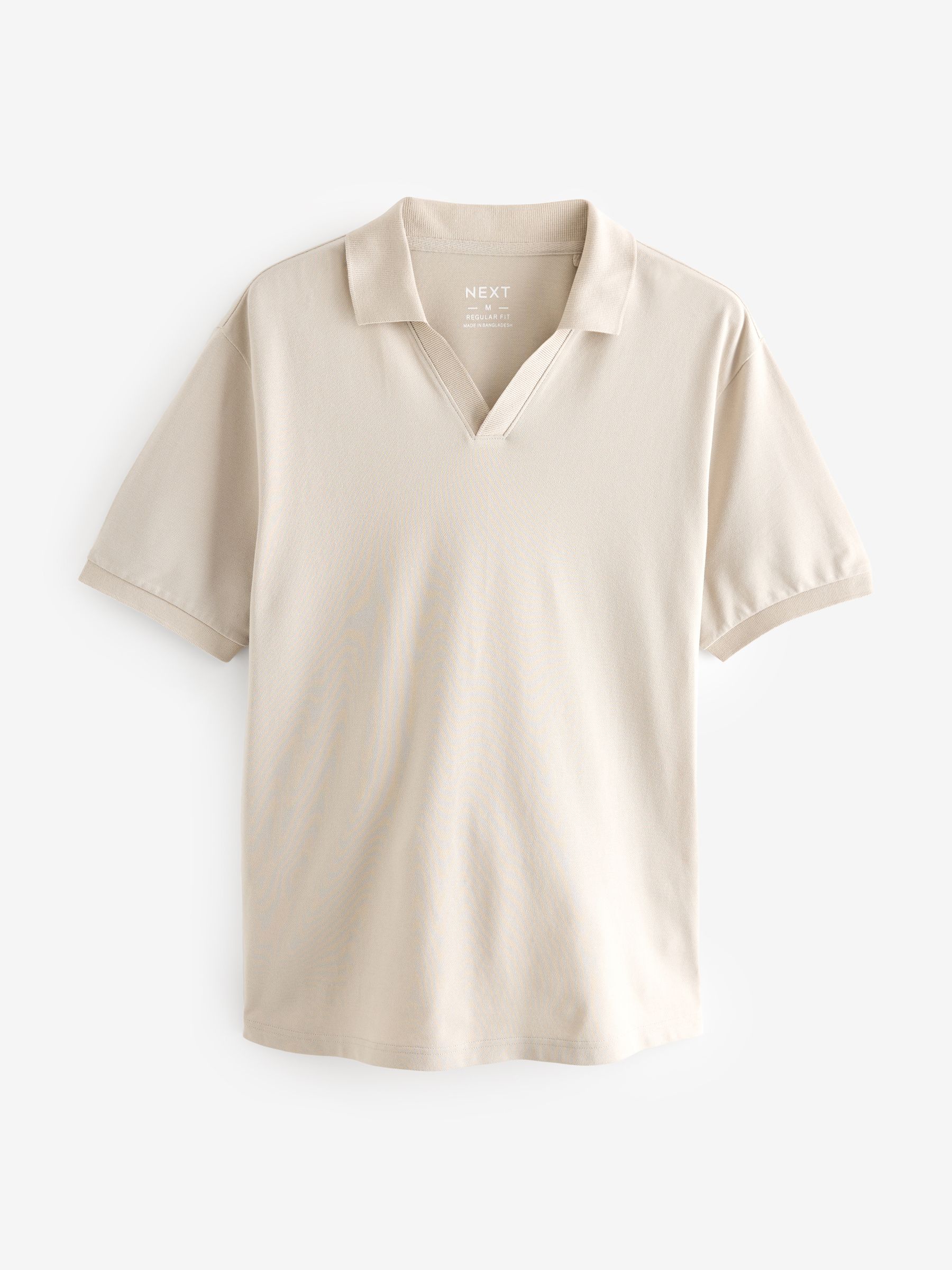 Buy Neutral Short Sleeve Cuban Collar Pique Polo Shirt from the Next UK ...
