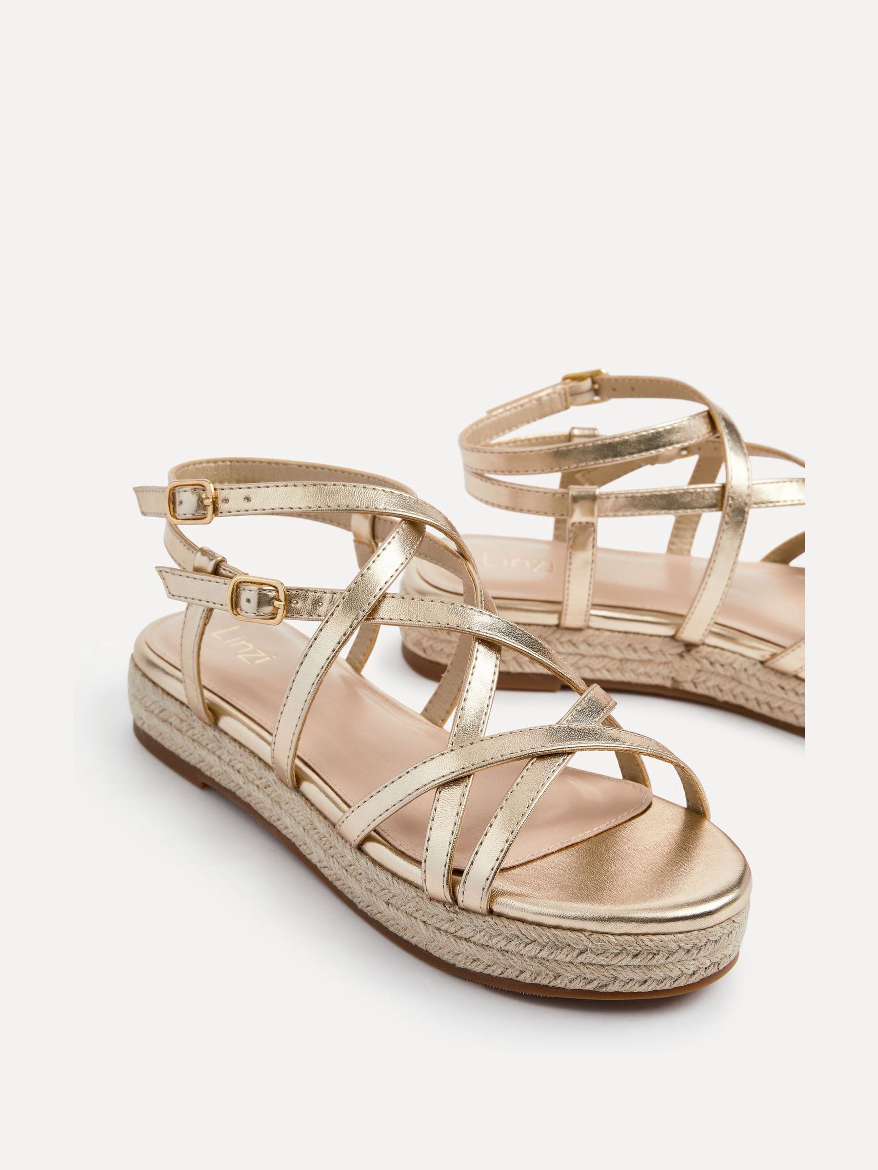 Buy Linzi Gold Dezi Strapped Flatform Sandals from the Next UK online shop