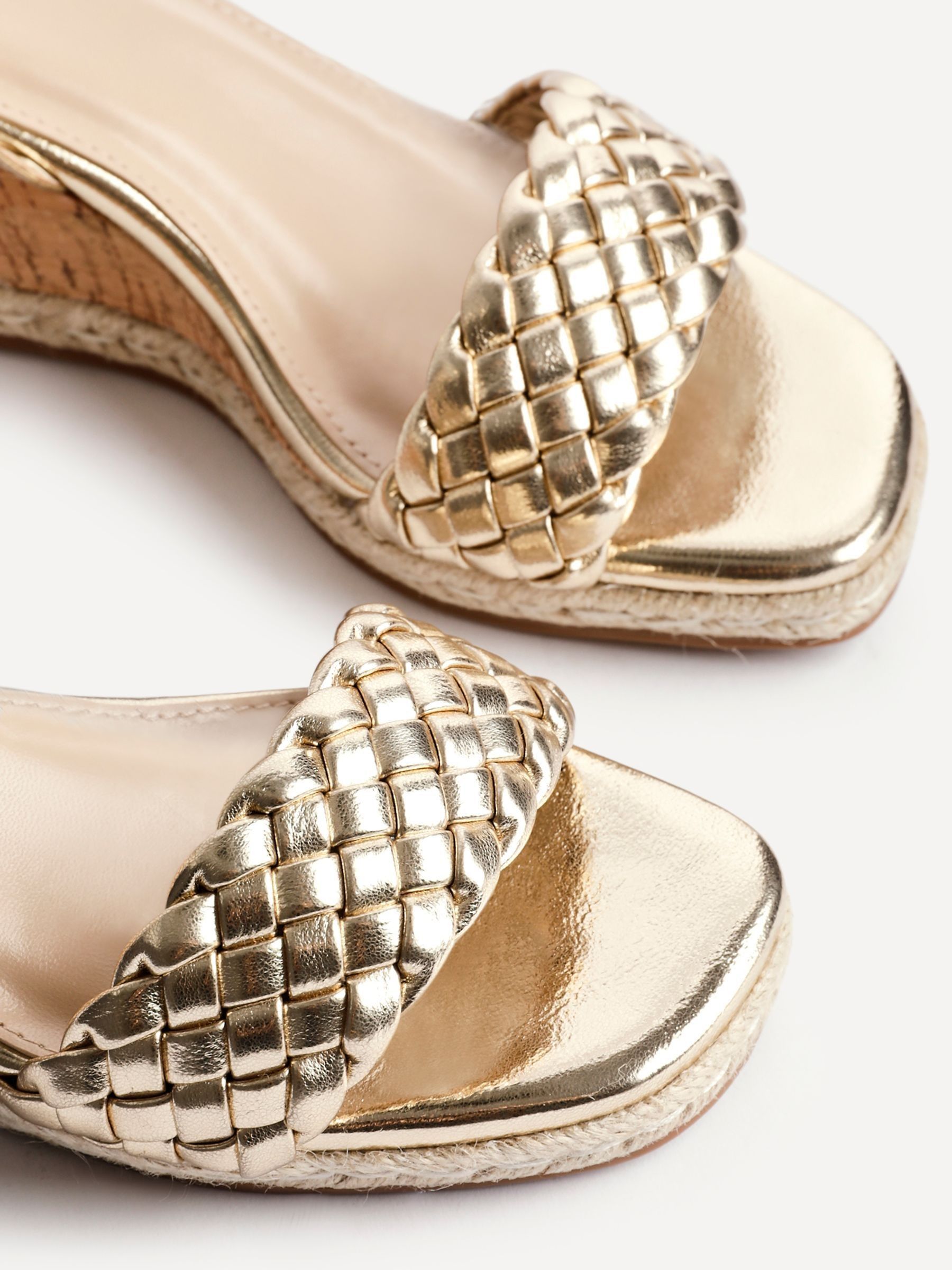 Buy Linzi Gold Regan Plaited Cork Wedges from the Next UK online shop