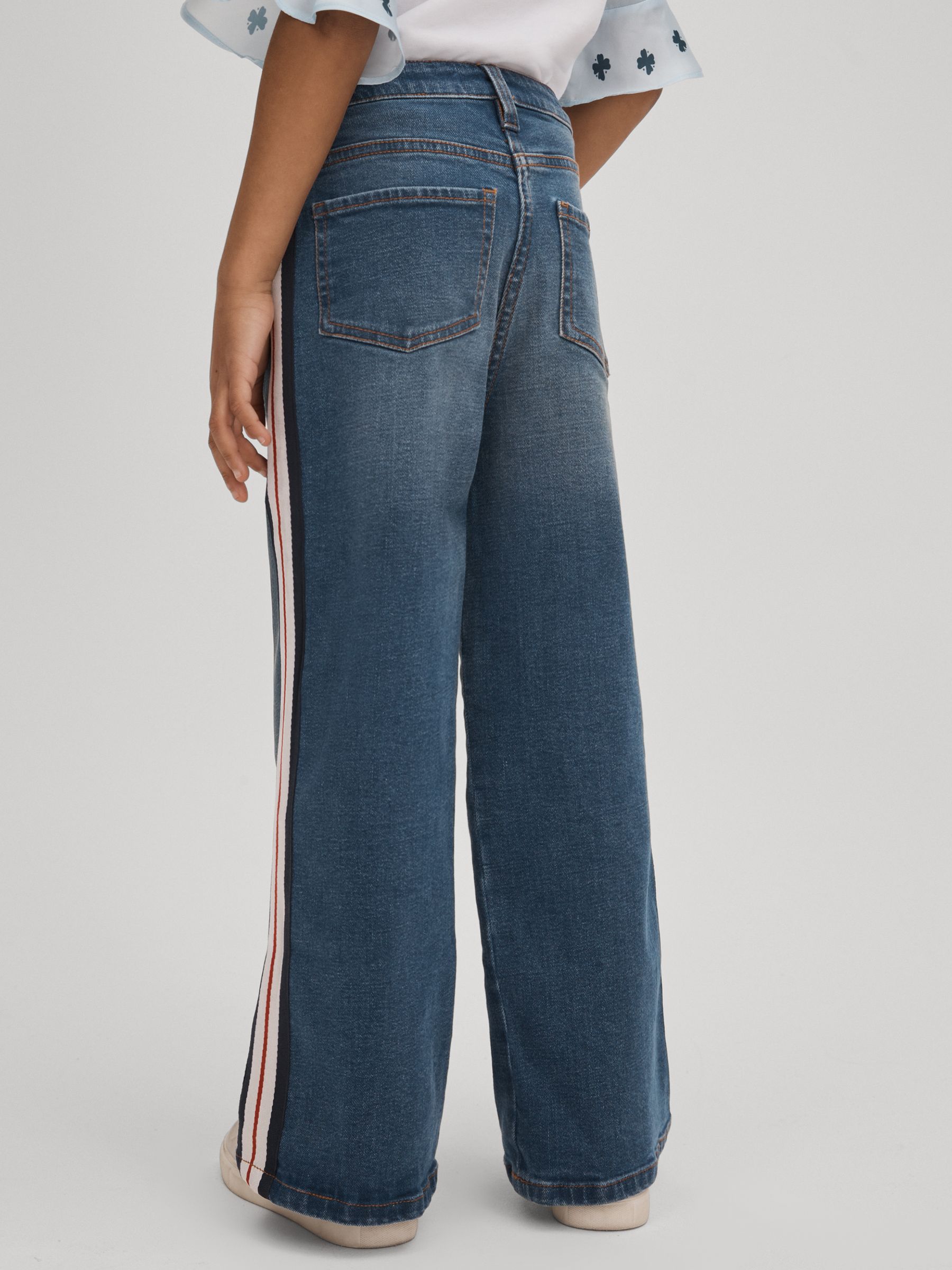 Buy Reiss Blue Marie 4-9 yrs Side Stripe Straight Leg Jeans from Next Ireland