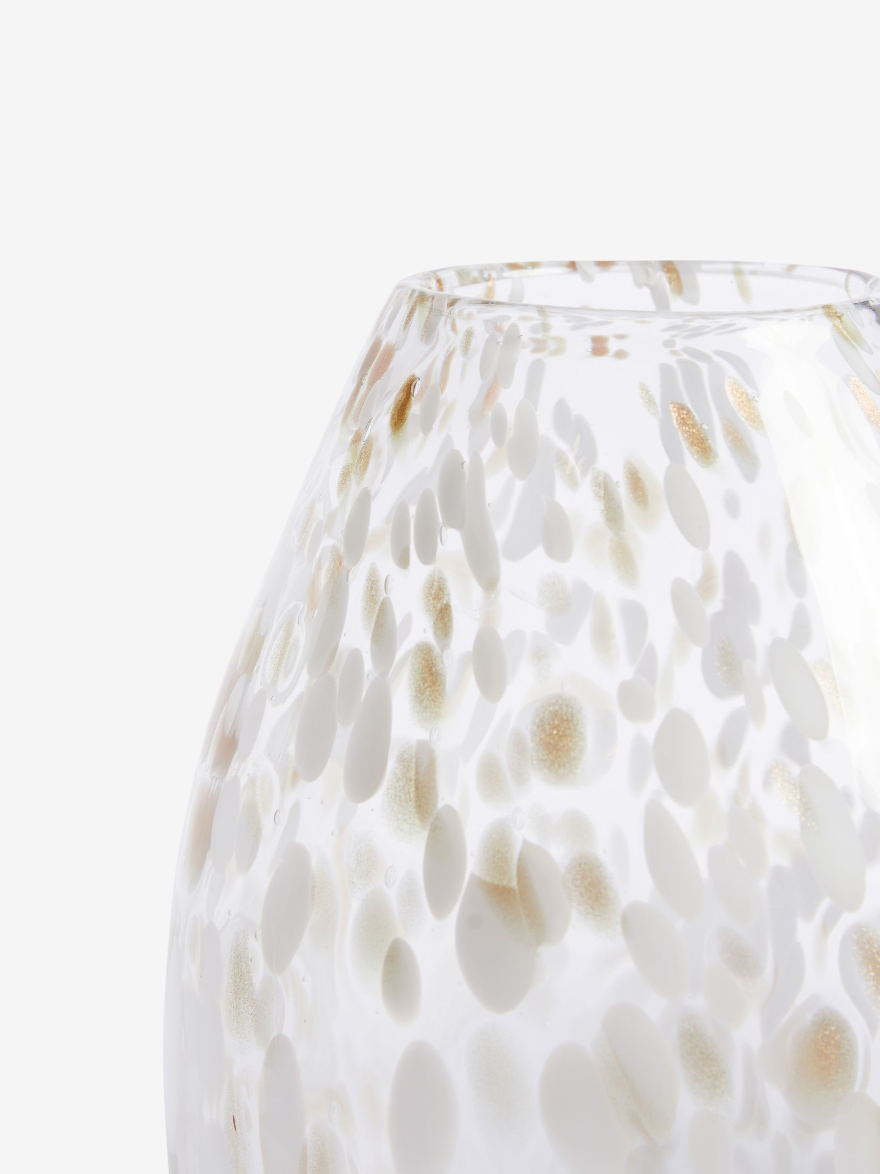 Buy White/Gold Large Confetti Glass Flower Vase from the Next UK online ...