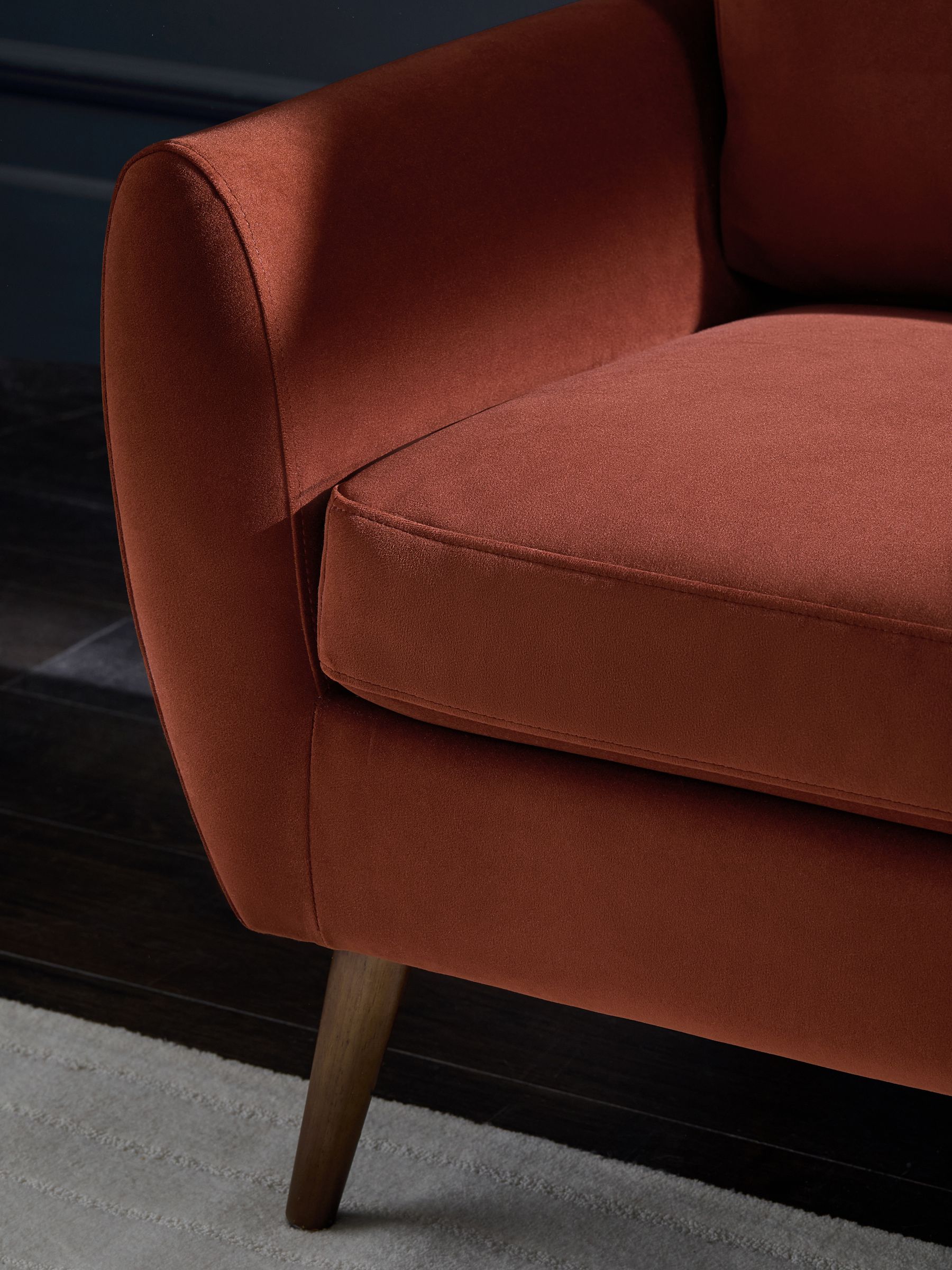 Buy Soft Velvet Rust Brown Small Wilson 2 Seater Sofa from the Next UK ...