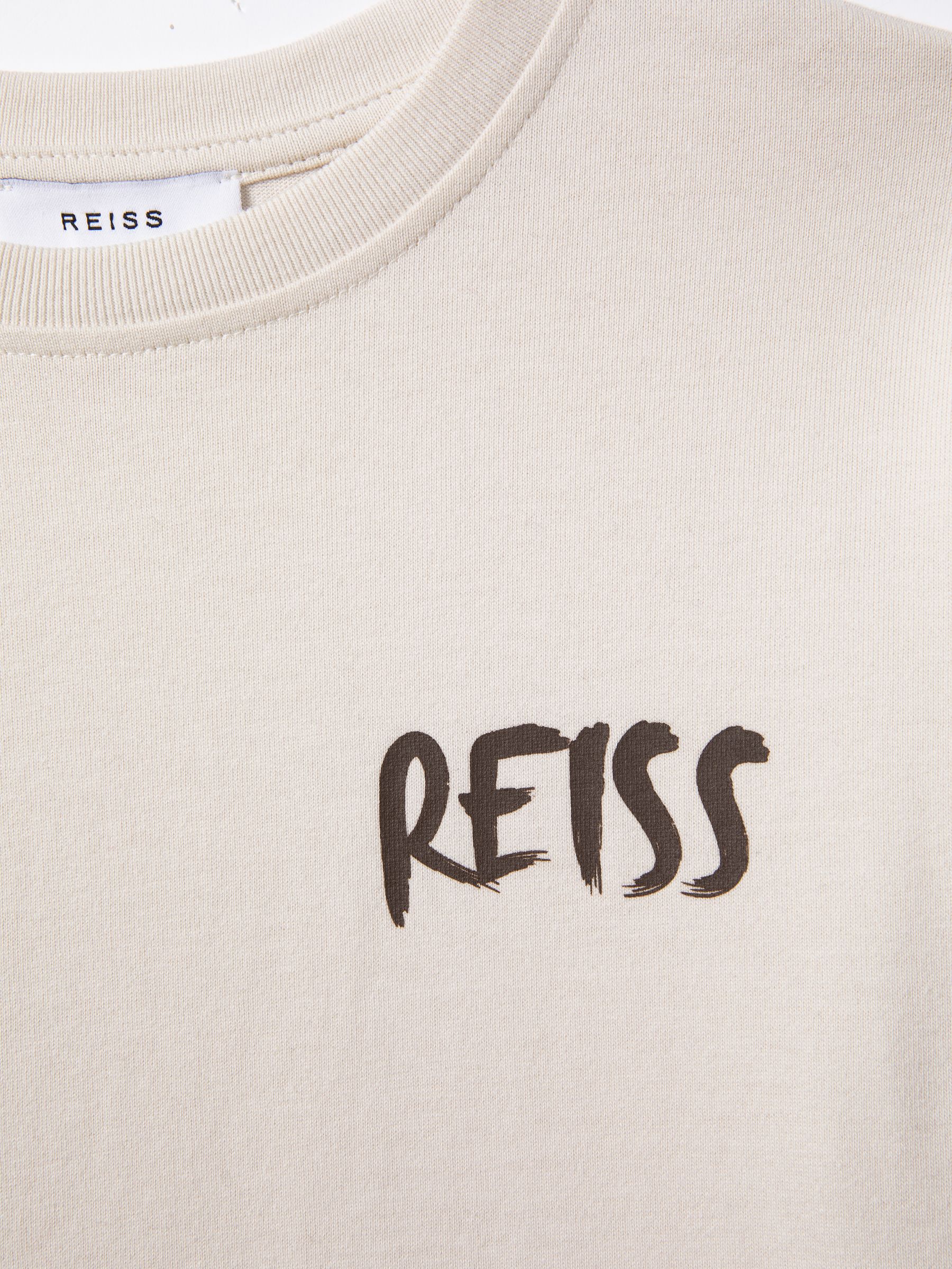 Buy Reiss Ecru Abbott 13-14 yrs Cotton-Jersey Logo-Print T-shirt from ...