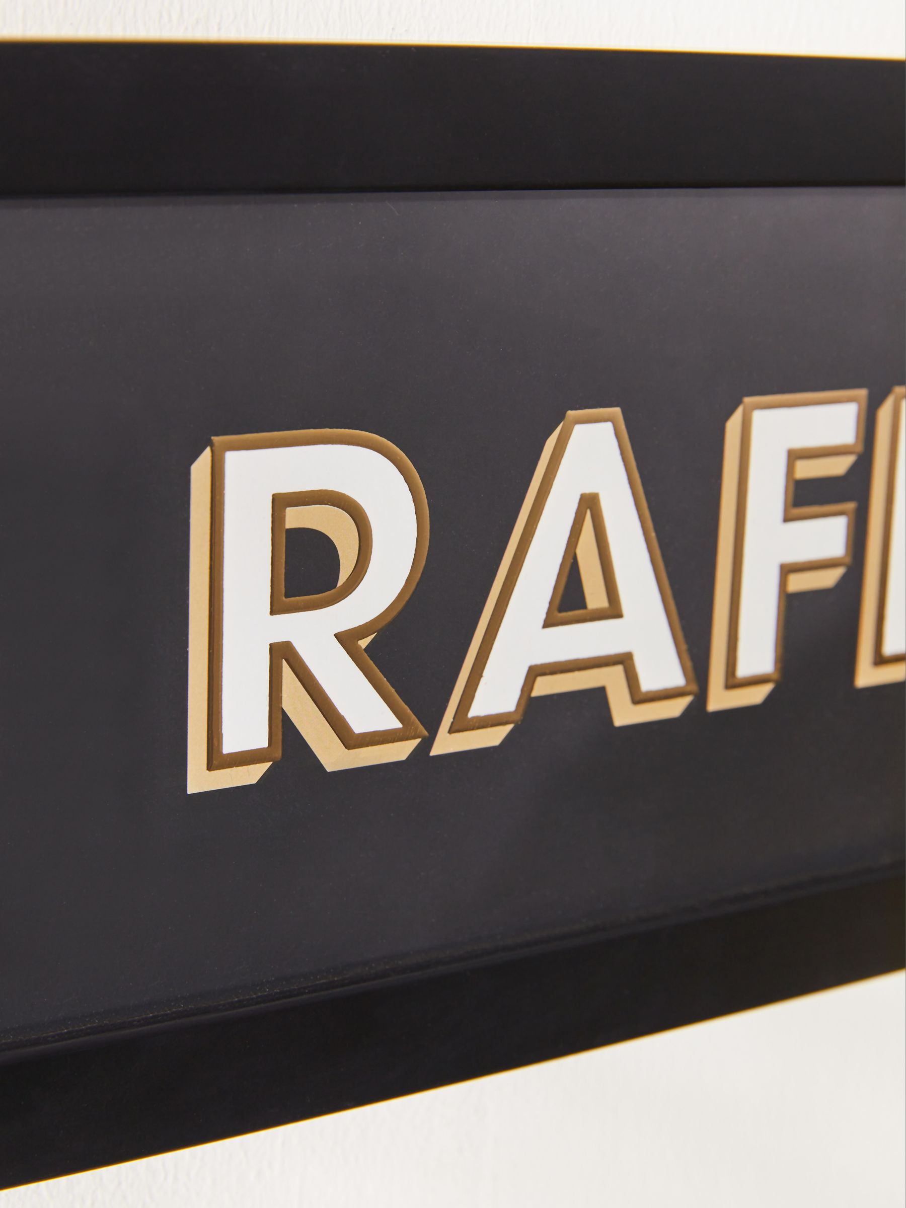 Buy Black/Gold No Riff Raff Please Slogan Framed Wall Art from the Next ...