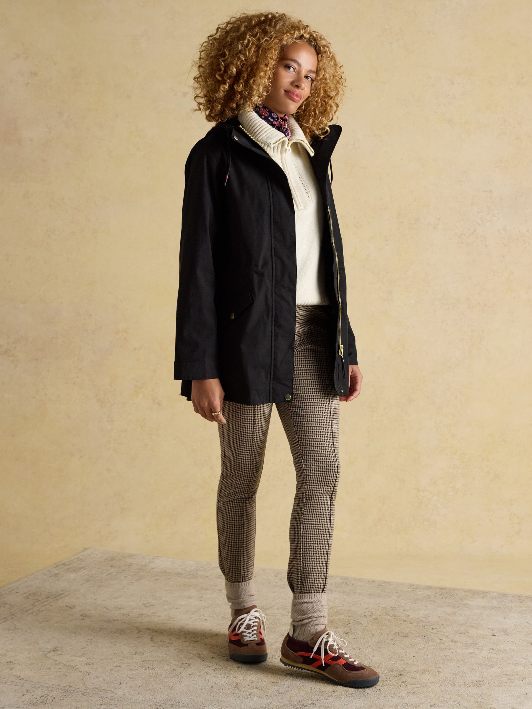 Buy Joules Portwell Black Waterproof Raincoat With Hood and Adjustable ...