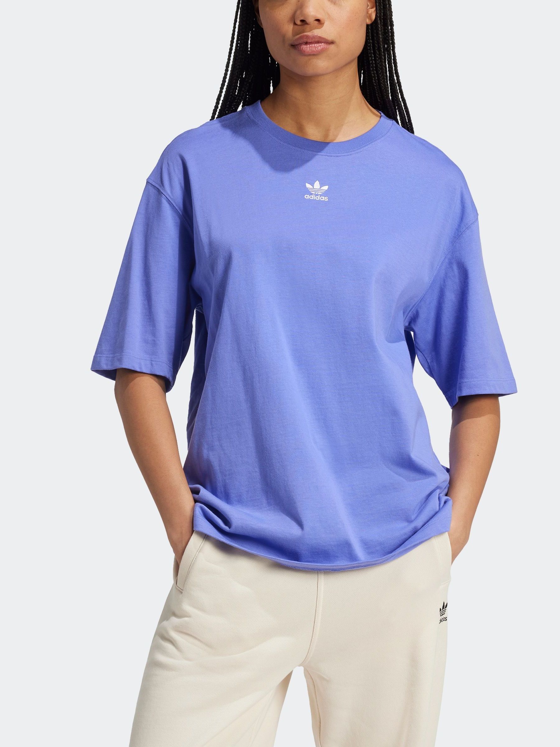 Buy adidas Originals Blue Boyfriend 100% Cotton Essential T-Shirt from ...