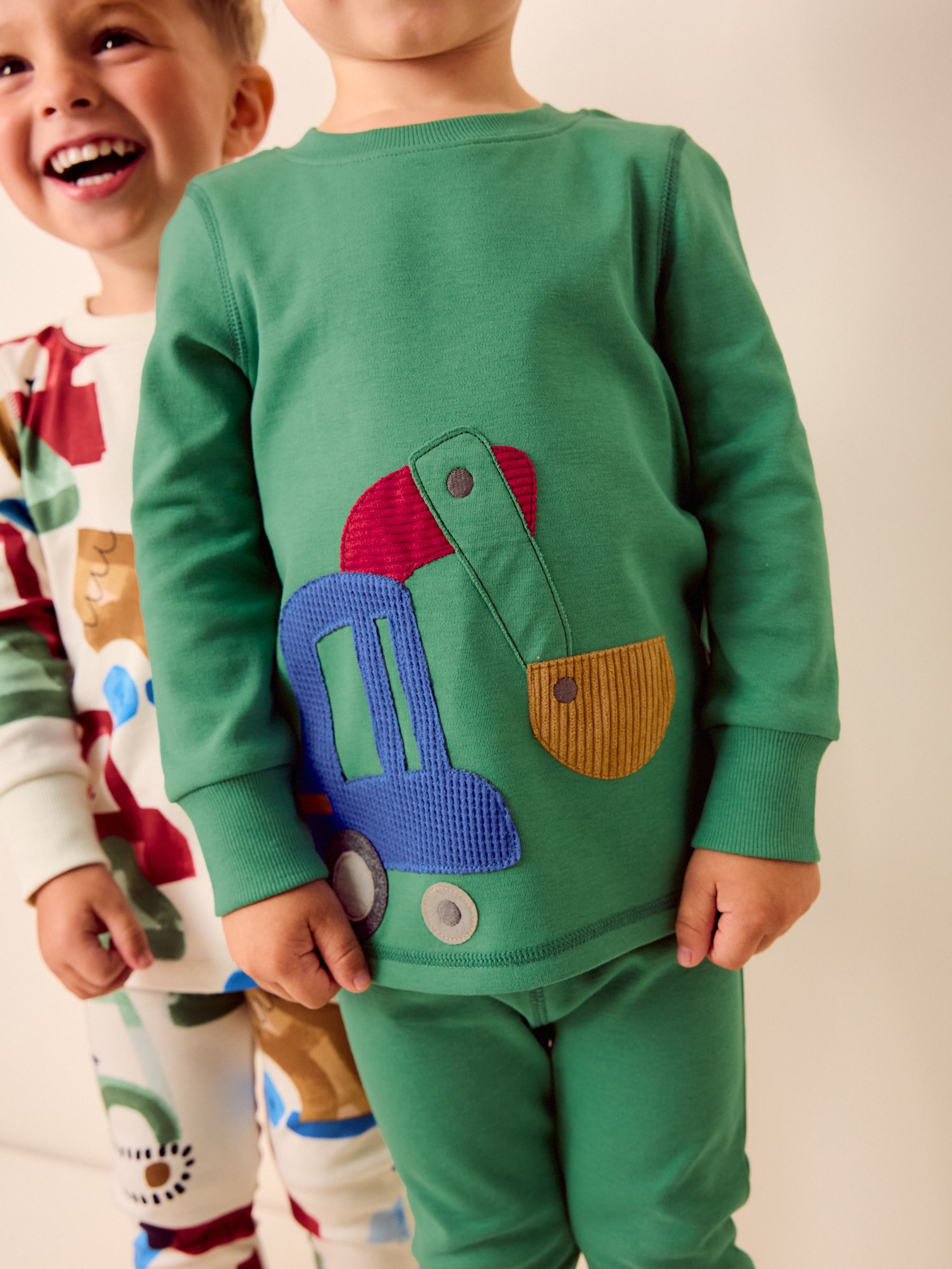 Buy Green/Orange Transport Mini Snuggle Pyjamas 3 Pack (9mths-10yrs ...