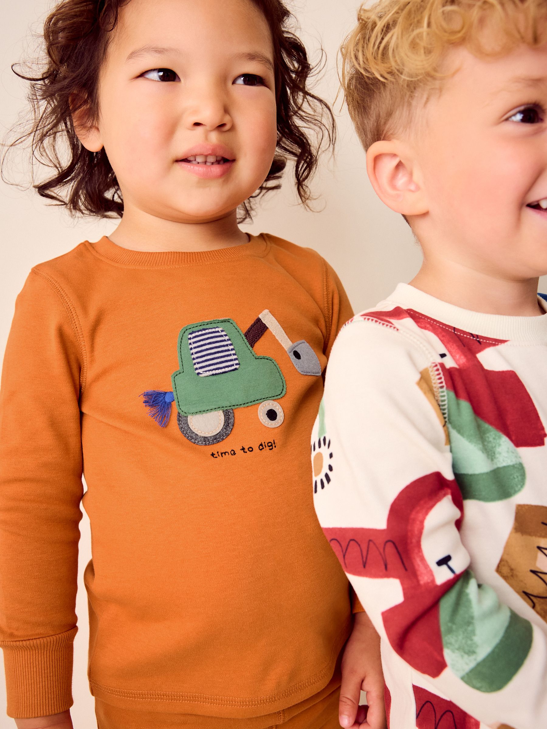 Buy Green/Orange Transport Mini Snuggle Pyjamas 3 Pack (9mths-10yrs ...