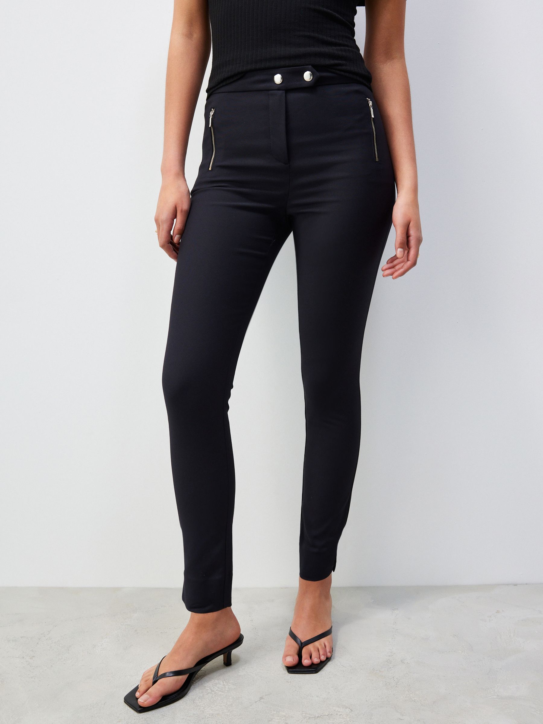 Buy Black Zip Detail Skinny Trousers from the Next UK online shop