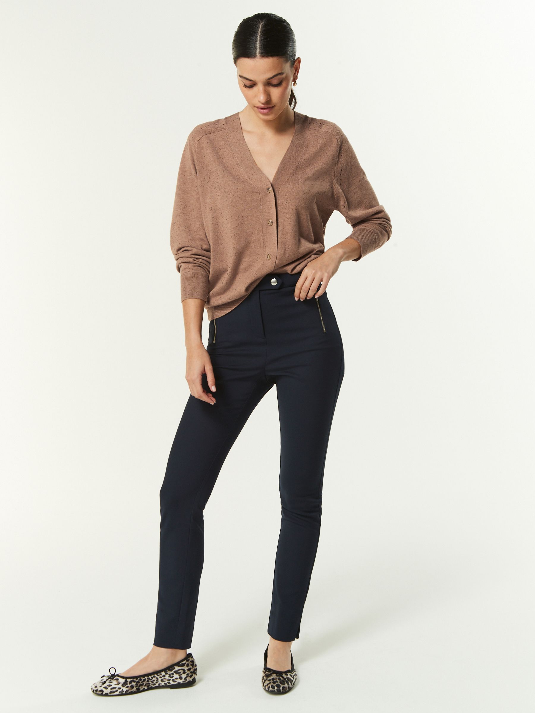 Navy skinny trousers store