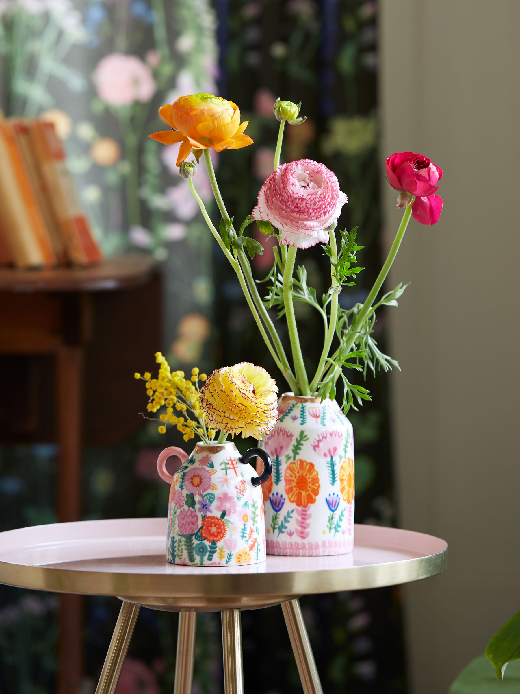 Buy Lucy Tiffney Set of 2 Floral Ceramic Mini Vases from the Next UK ...
