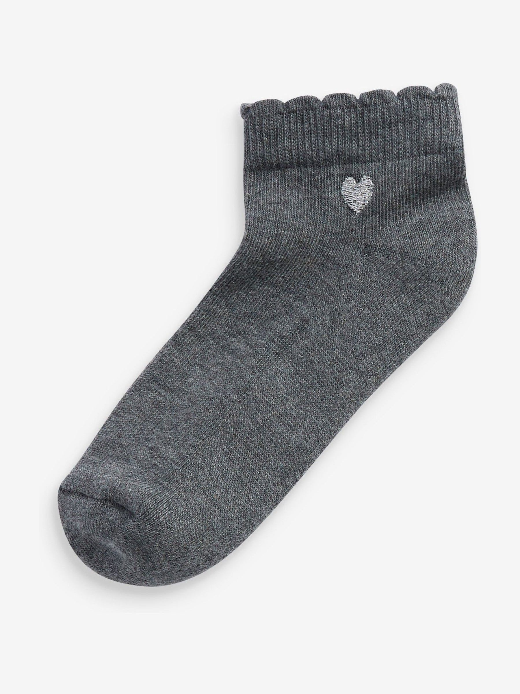 Buy Multi 7 Pack Cotton Rich Embroidered Cushioned Sole Trainer Socks ...