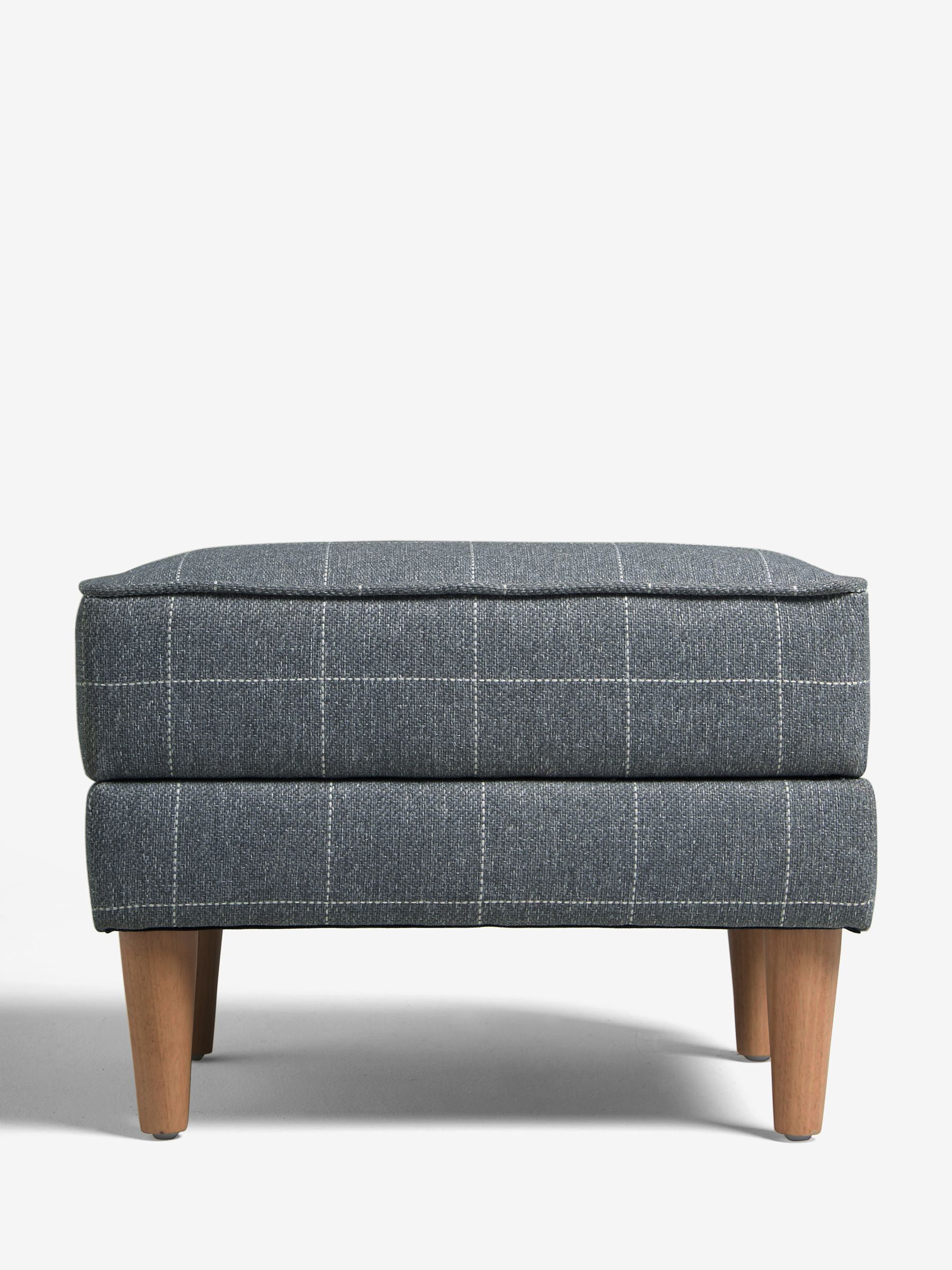 Buy Tweedy Check Lawson Mid Grey Sherlock Storage Footstool from the ...