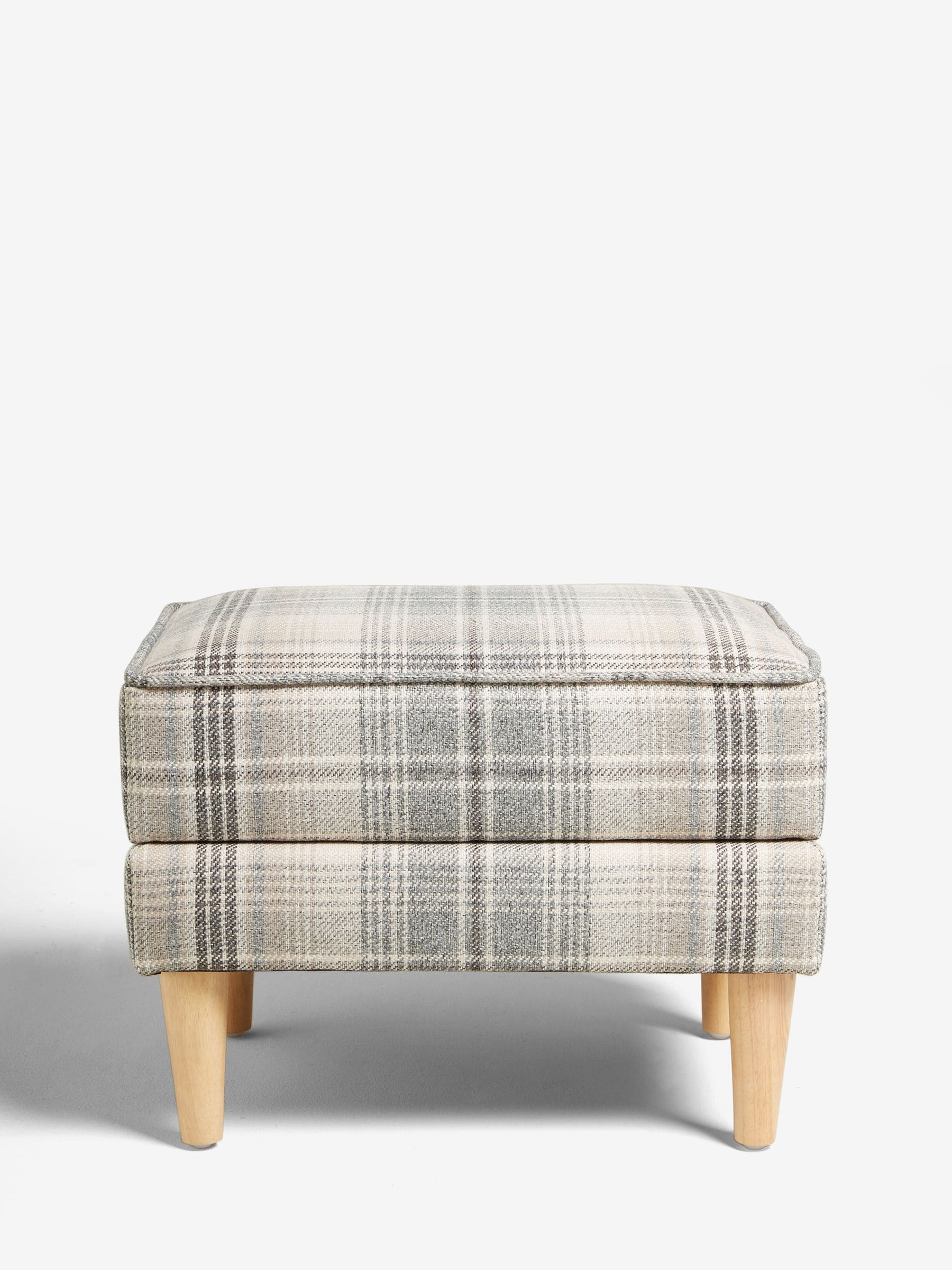 Grey checked footstool store