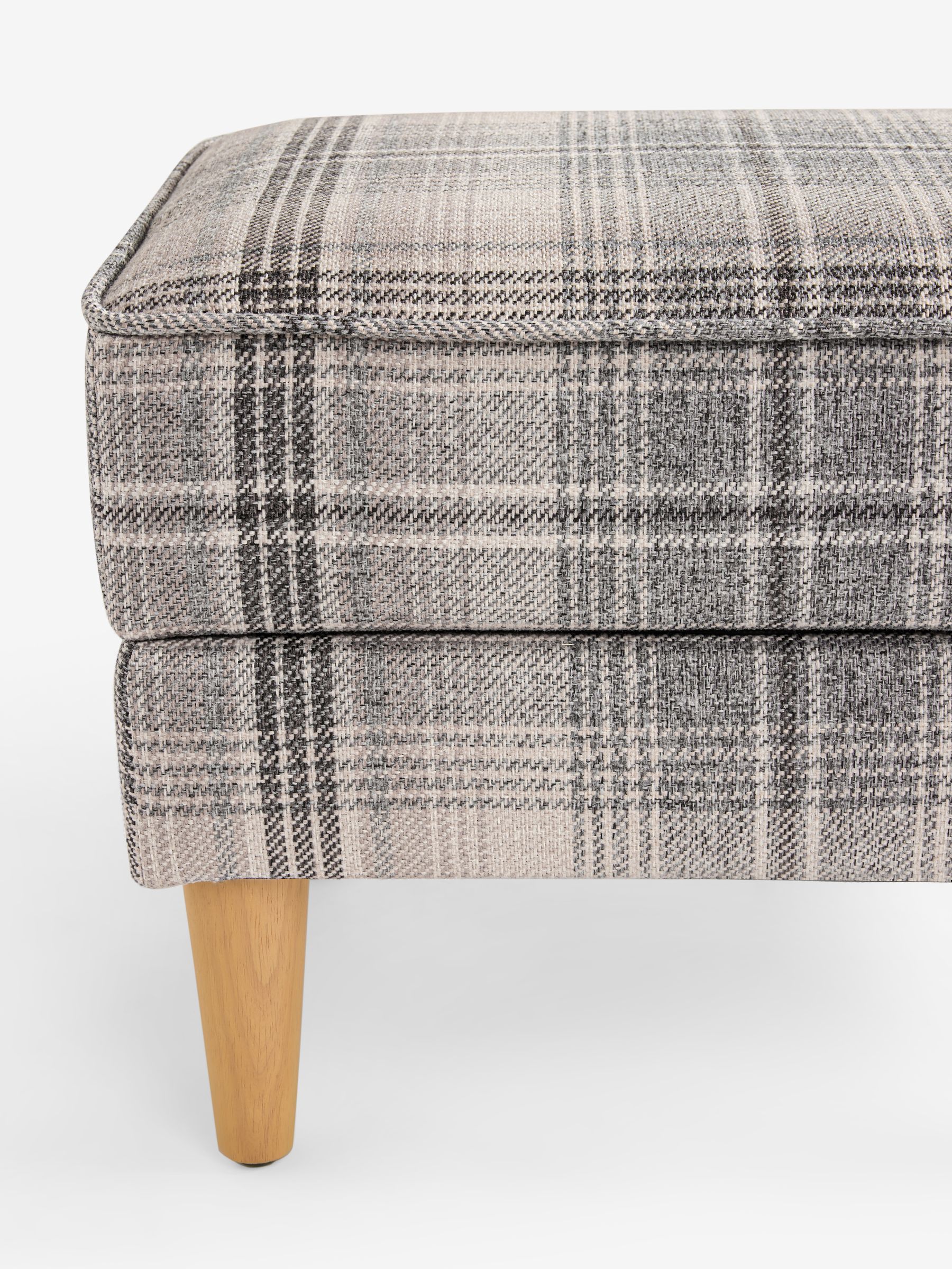 Buy Versatile Check Nevis Grey Sherlock Storage Footstool from the Next ...