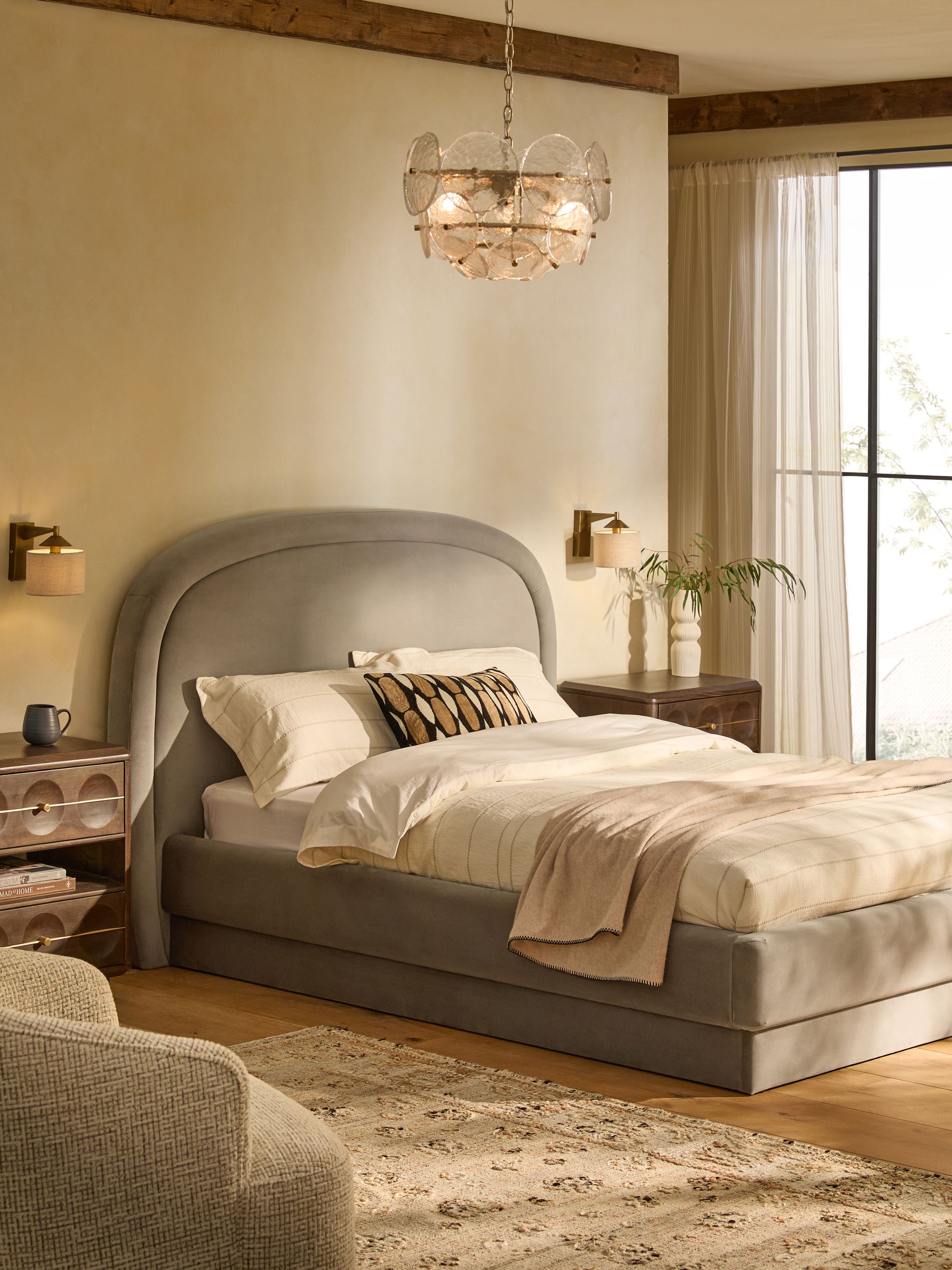 Buy Soft Velvet Mink Brown Arlo Upholstered Ottoman Storage Bed Frame ...