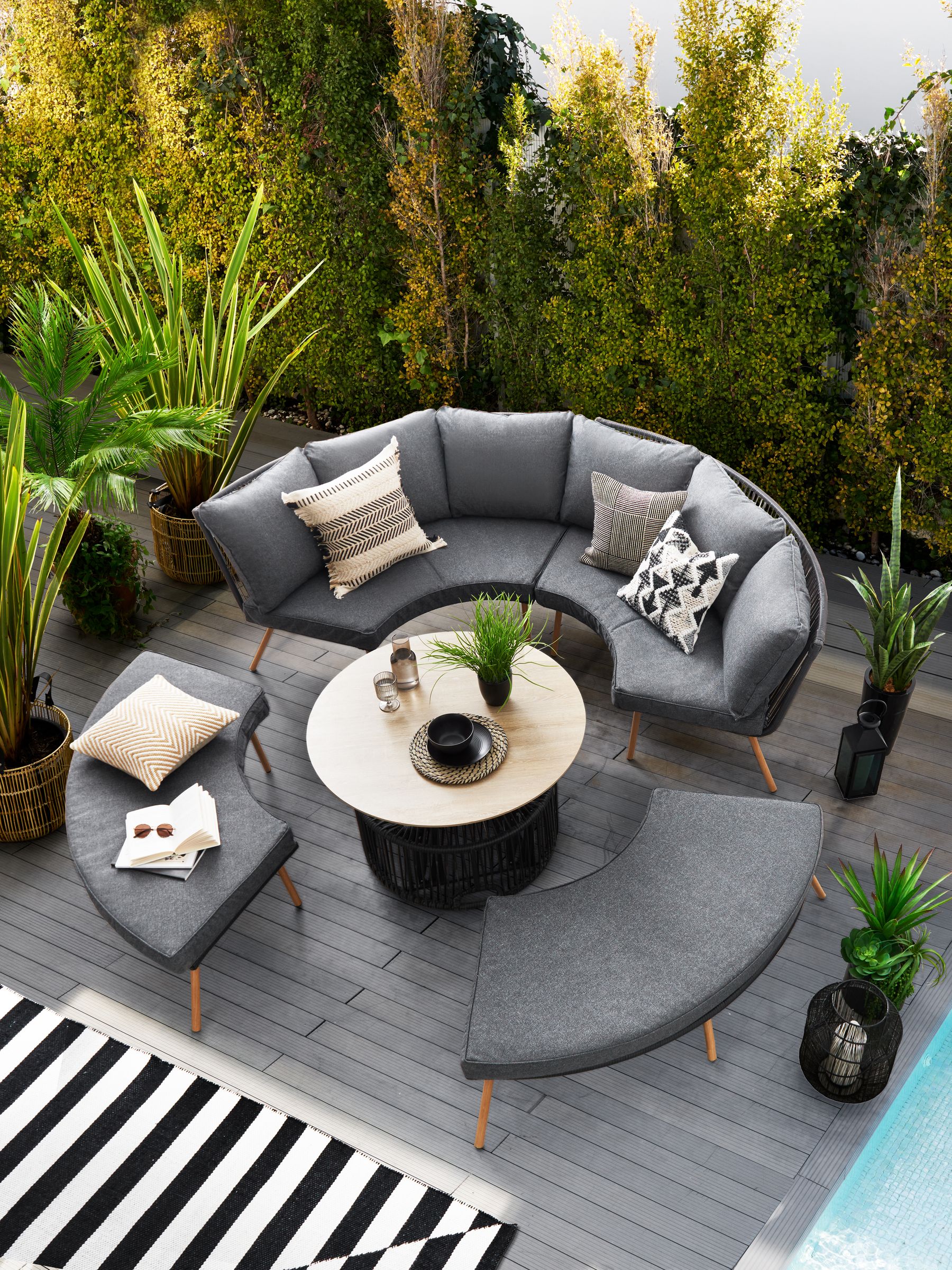 Buy Black Helsinki Garden Rattan Sofa and Table Dining Lounge Set from the Next UK online shop