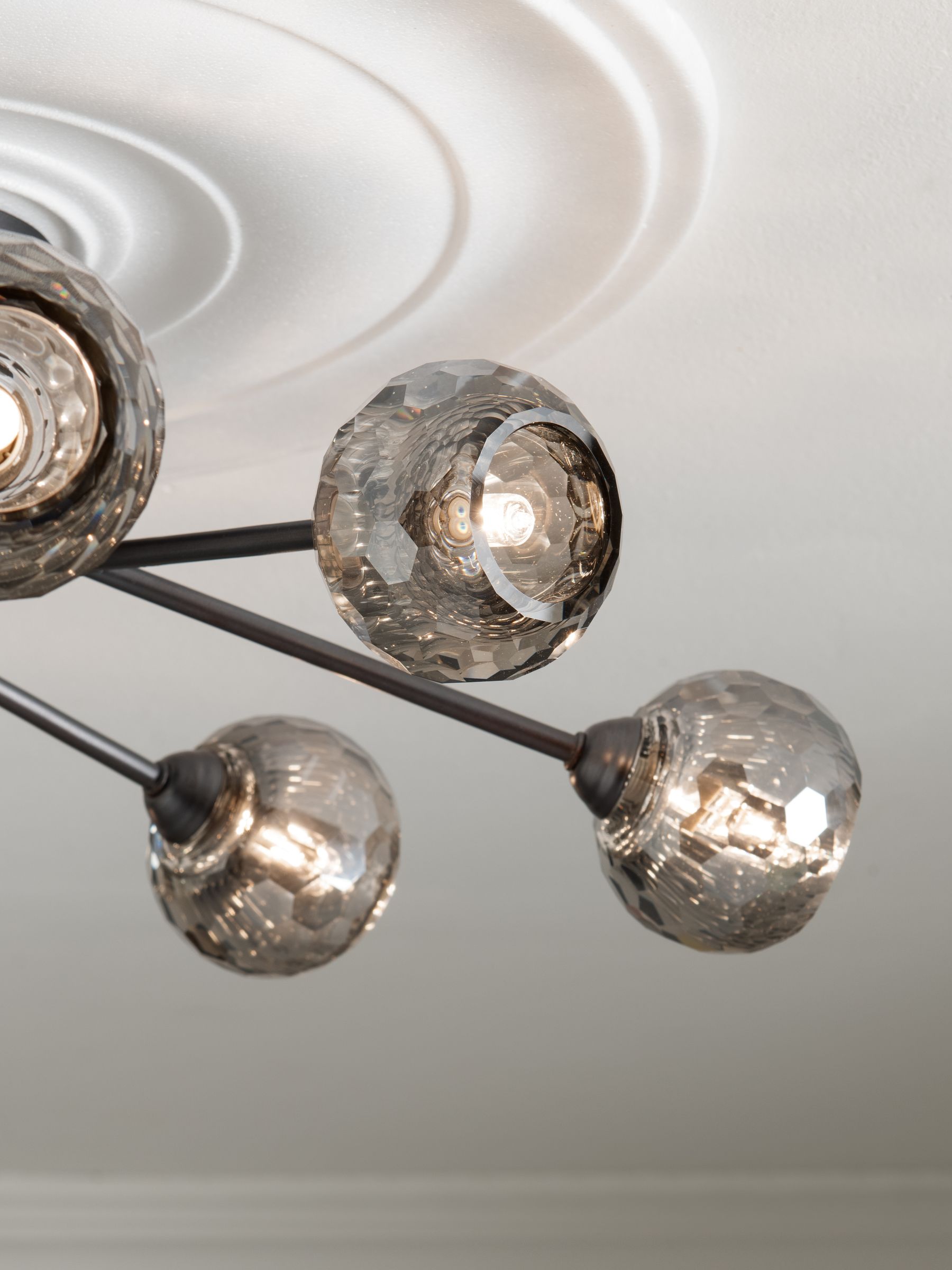 Buy Pewter Grey Dallas 8 Light Flush Fitting Ceiling Light from the ...