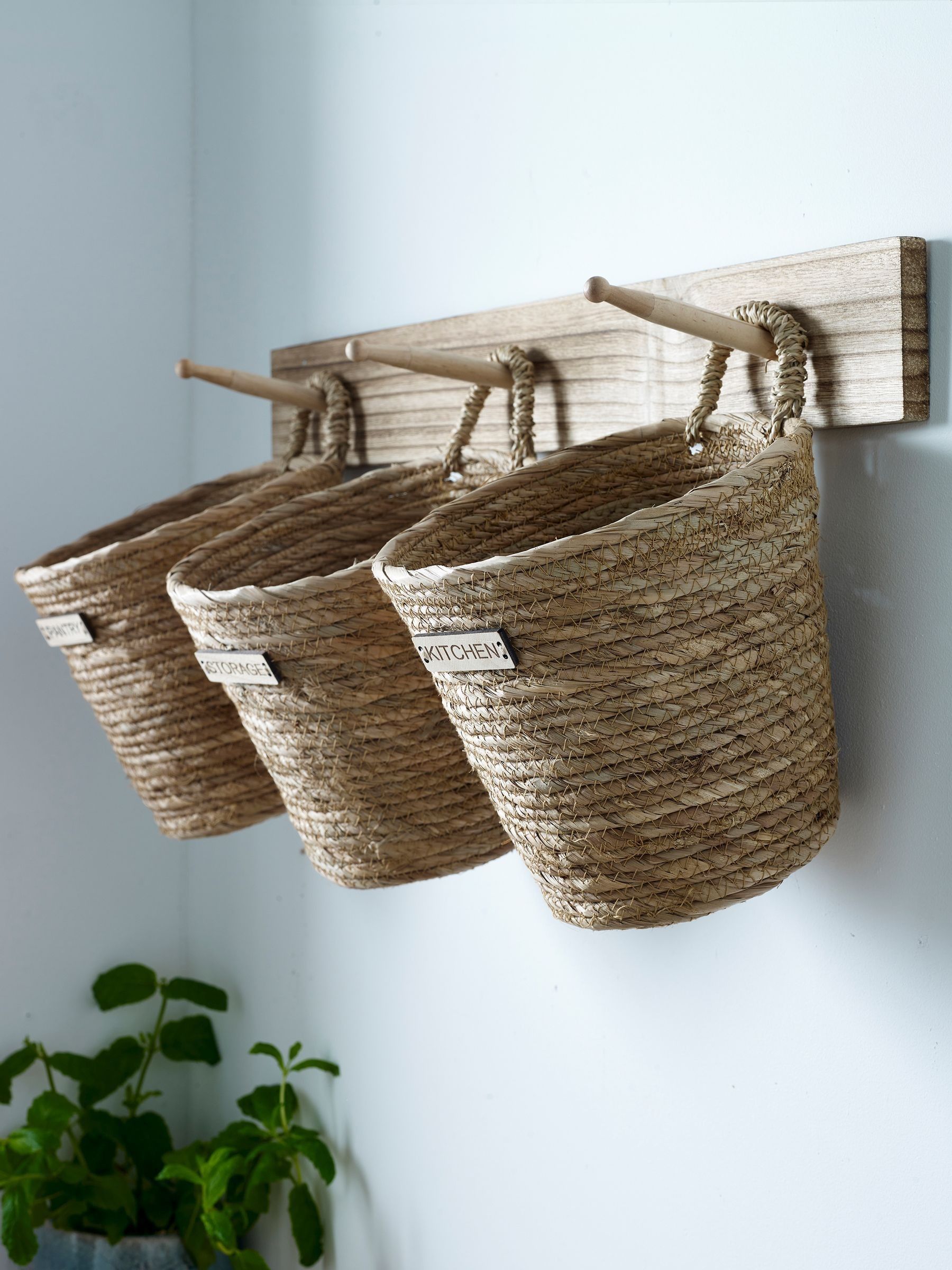 Hanging storage baskets store