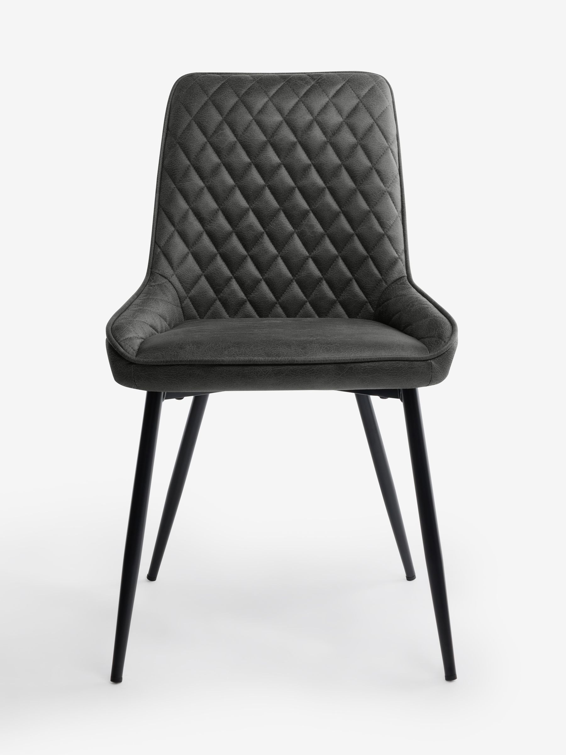 Buy Set of 2 Monza Faux Leather Dark Grey Hamilton Black Leg Quilted ...