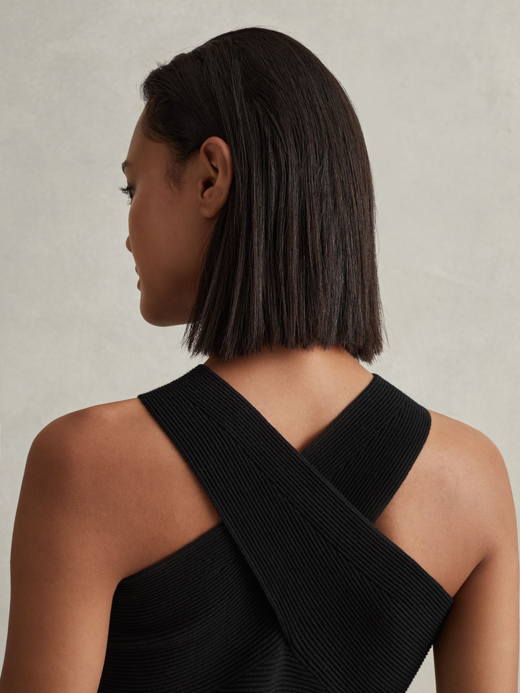Buy Reiss Black Darla Ribbed Cross-Over Vest from the Next UK online shop