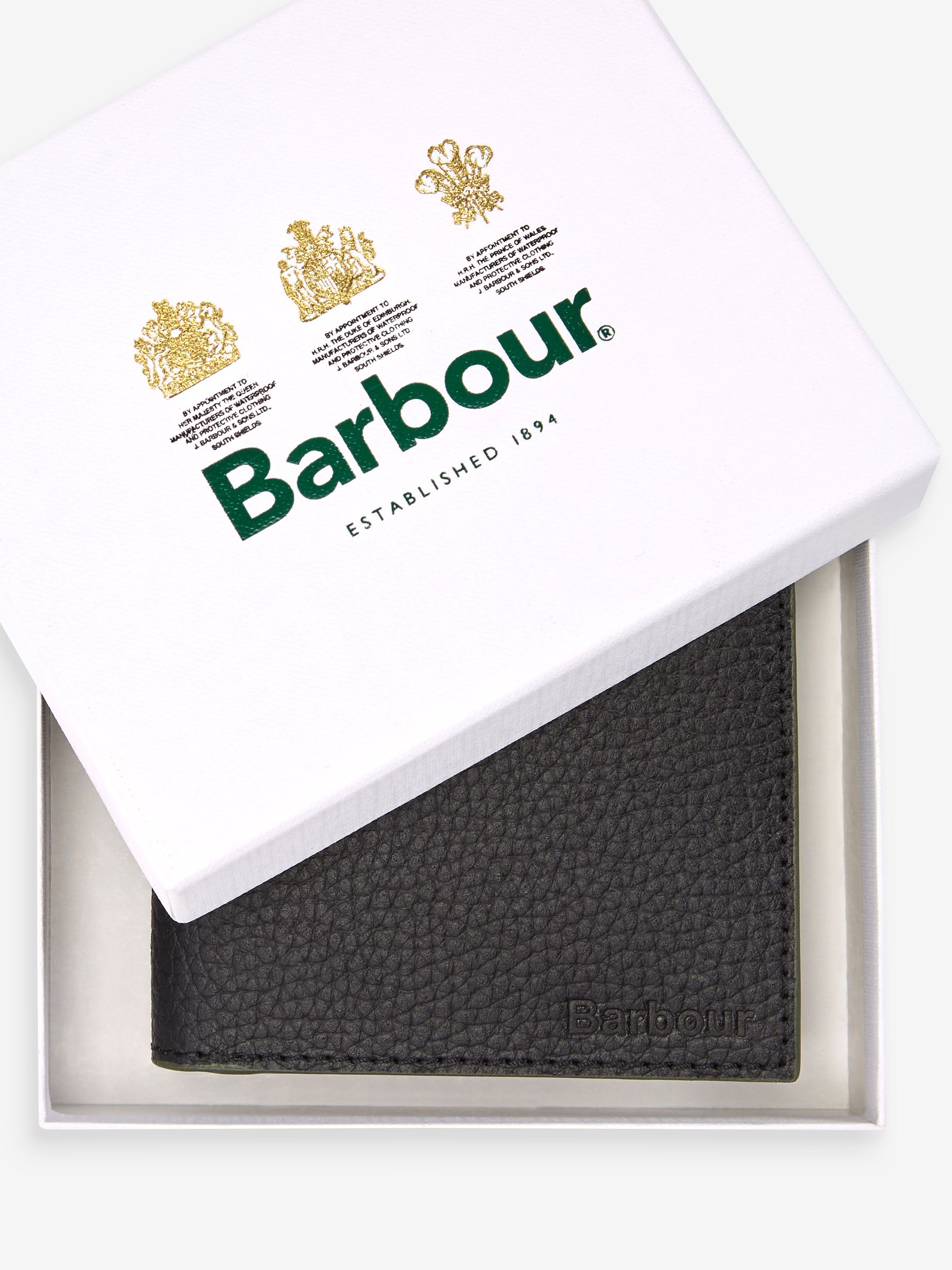 Buy Barbour® Black Grain Leather Bifold Wallet from the Next UK online shop
