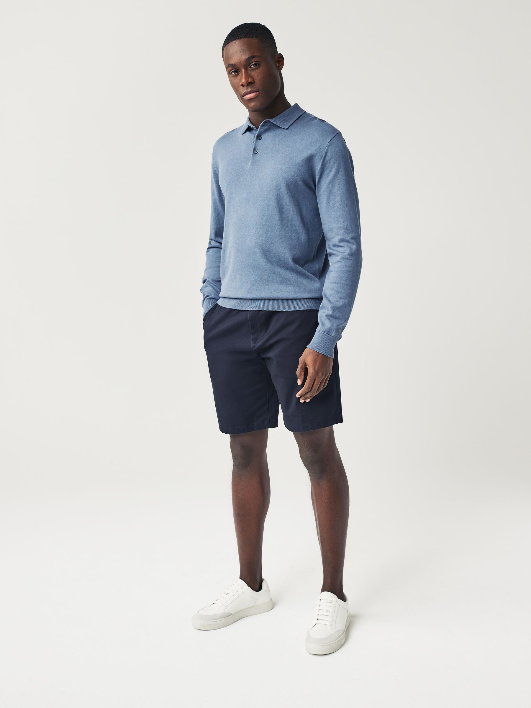 Buy Navy/Charcoal Straight Fit Stretch Chino Shorts 2 Pack from the ...