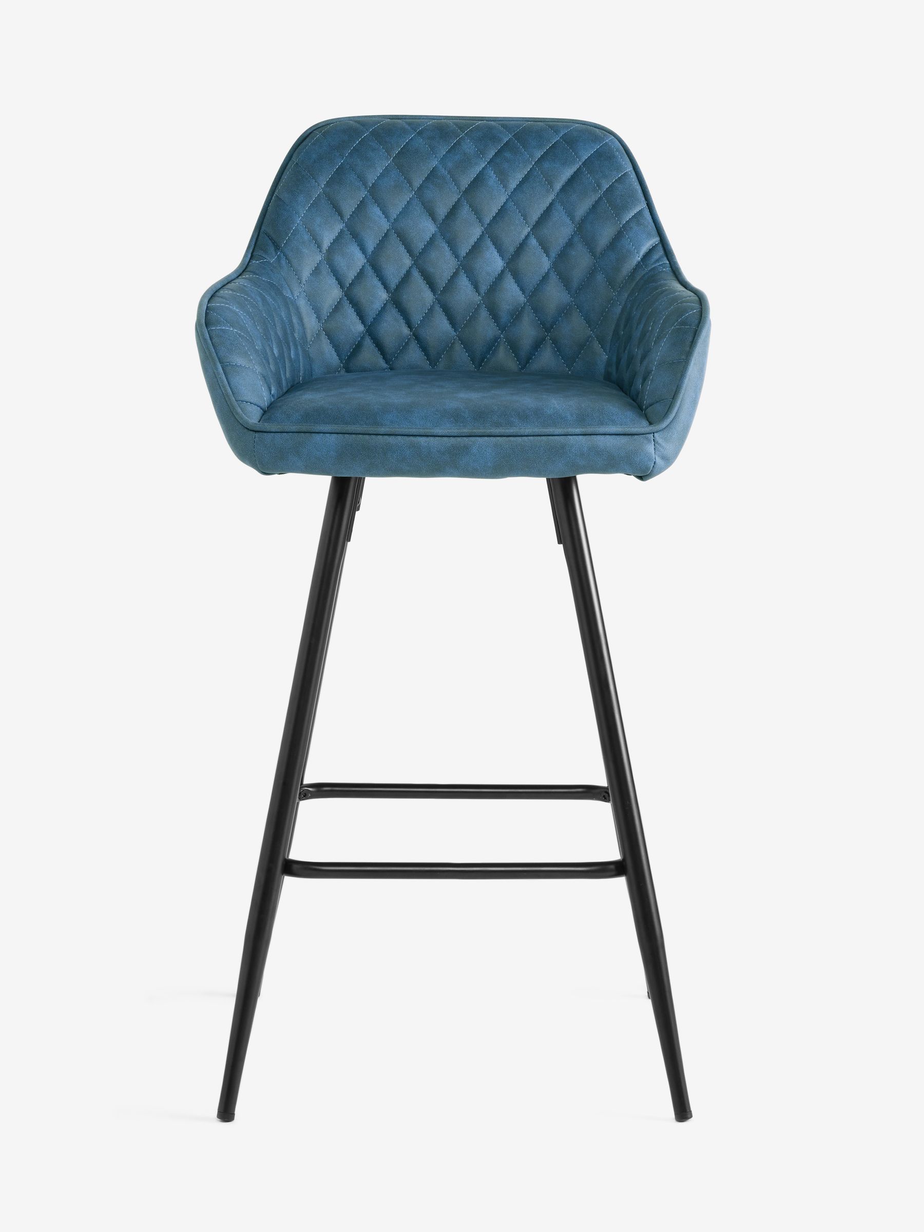 Buy Arona Faux Leather Navy Blue Hamilton Fixed Height Quilted Kitchen ...