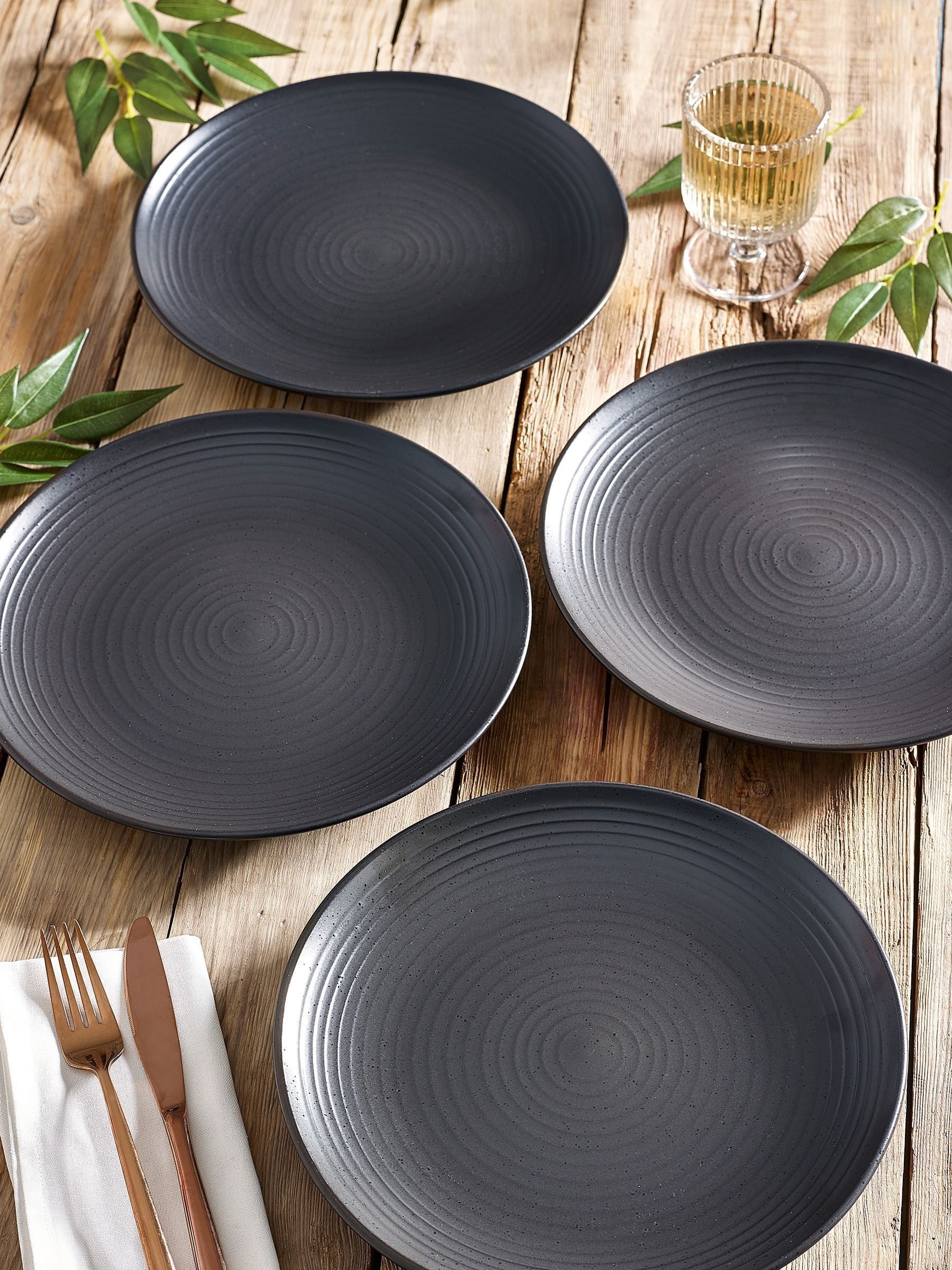 Buy Black Bronx Set of 4 Dinner Plates from the Next UK online shop