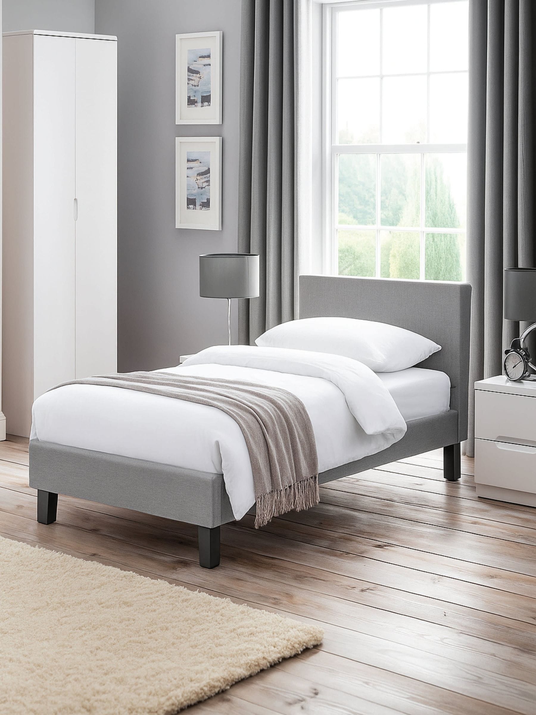 Buy Julian Bowen Grey Rialto Linen Single Bed from the Next UK online shop
