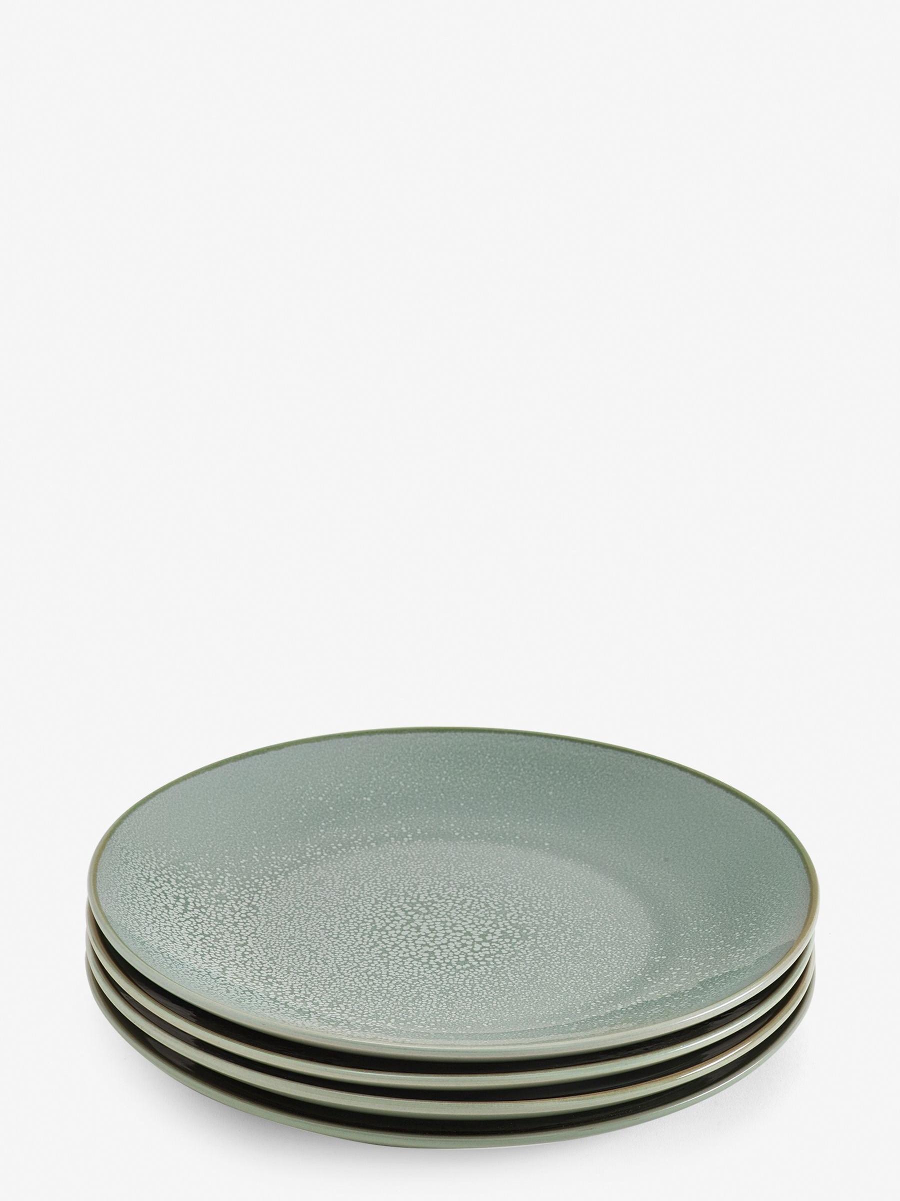 Buy Sage Green Logan Reactive Glaze Set of 4 Dinner Plates from the ...