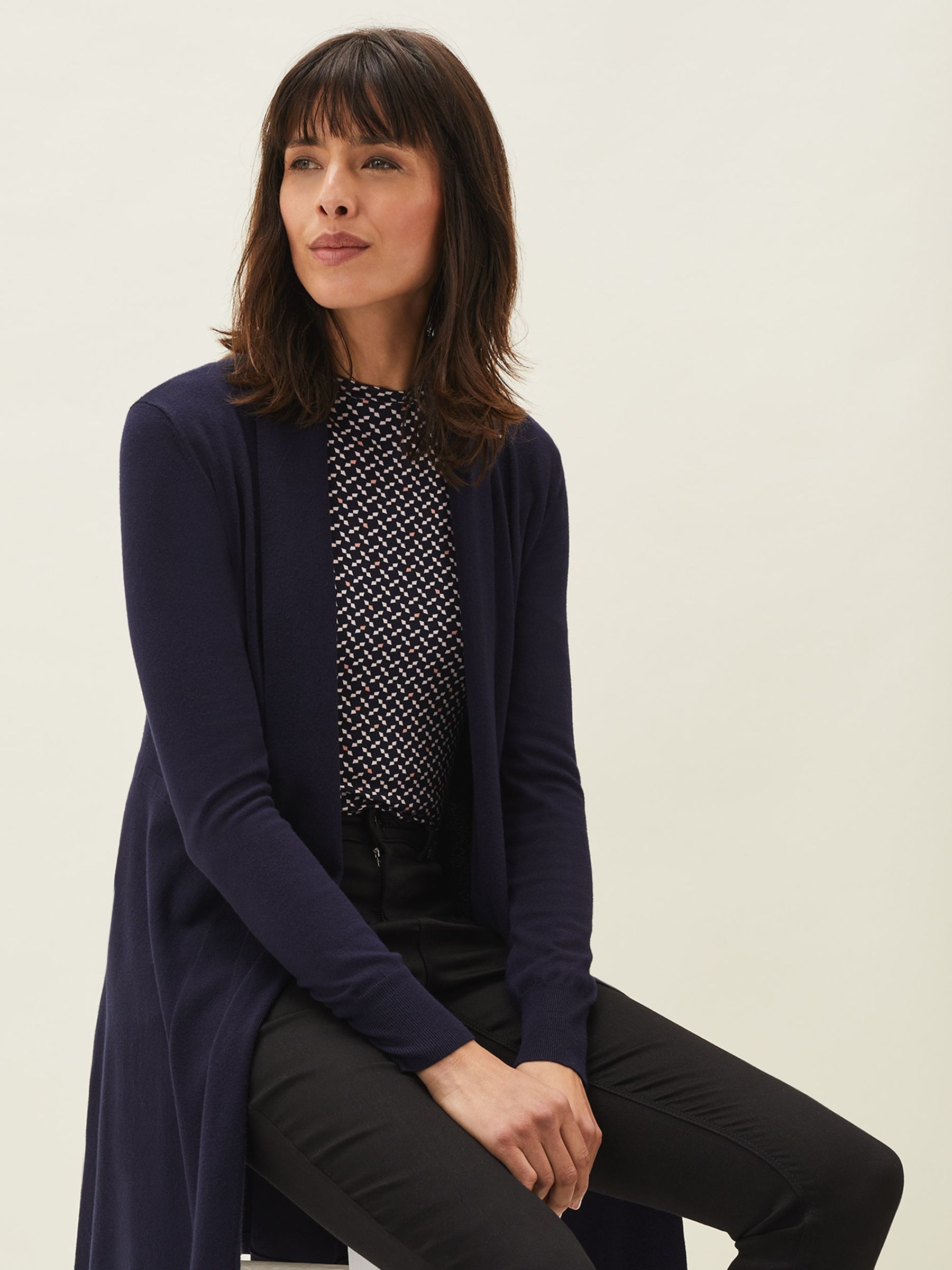 Buy Phase Eight Blue Lili Longline Cardigan from the Next UK online shop