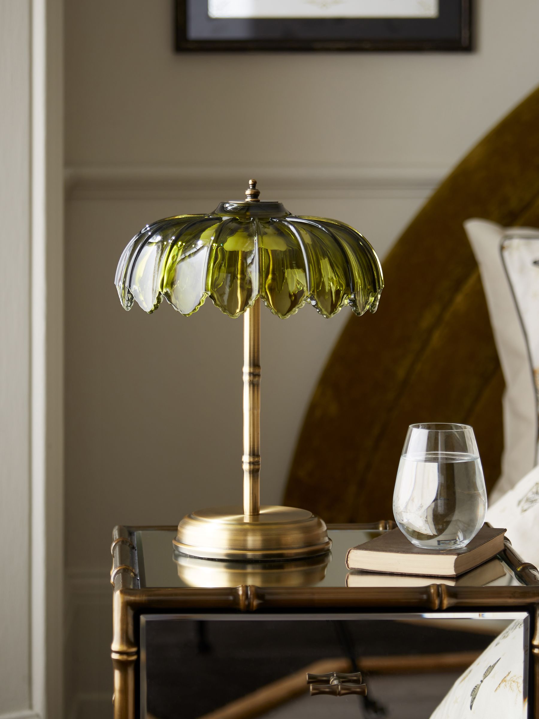 Buy Rockett St George Green/Gold Palm Desert Island Table Lamp from the ...