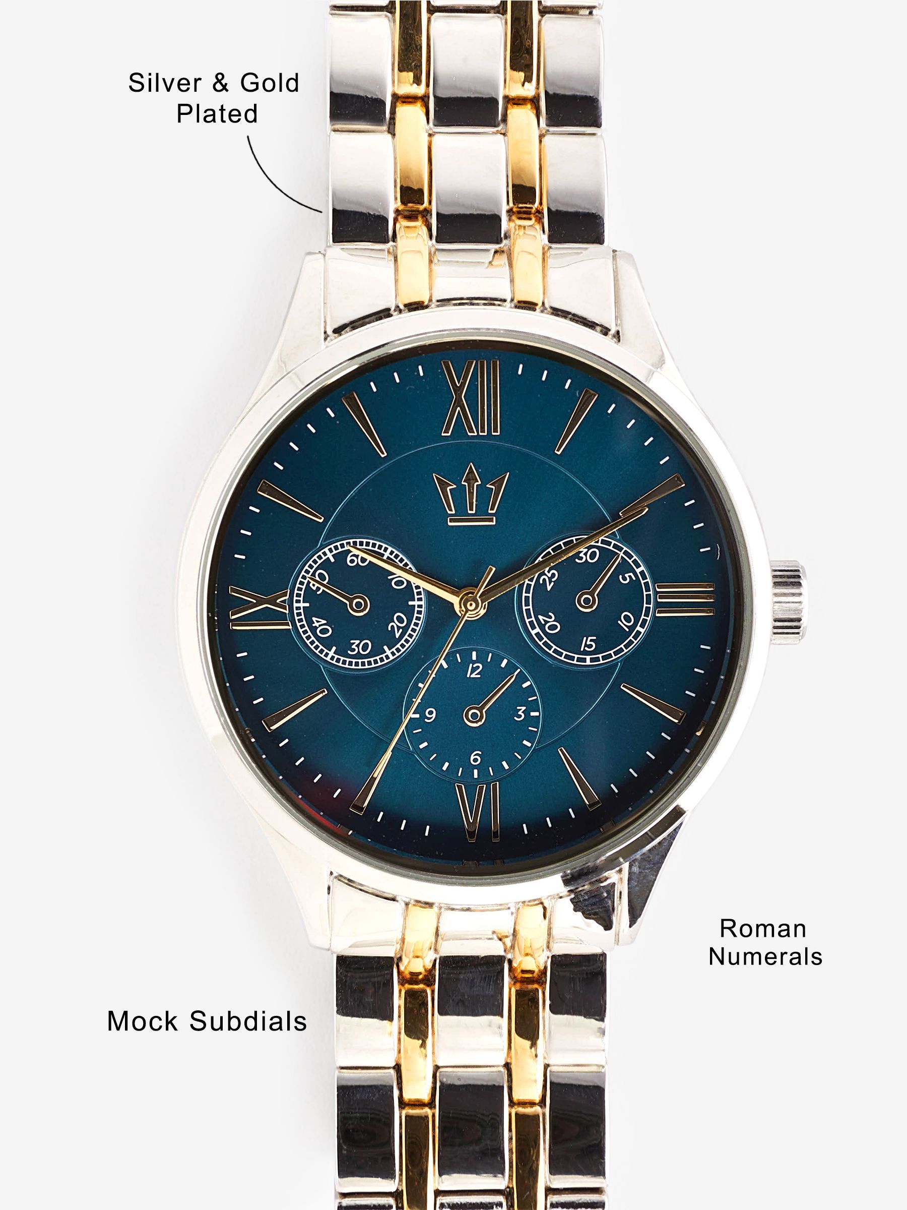 Buy Gold Tone/Silver Tone Metal Bracelet Watch from the Next UK online shop