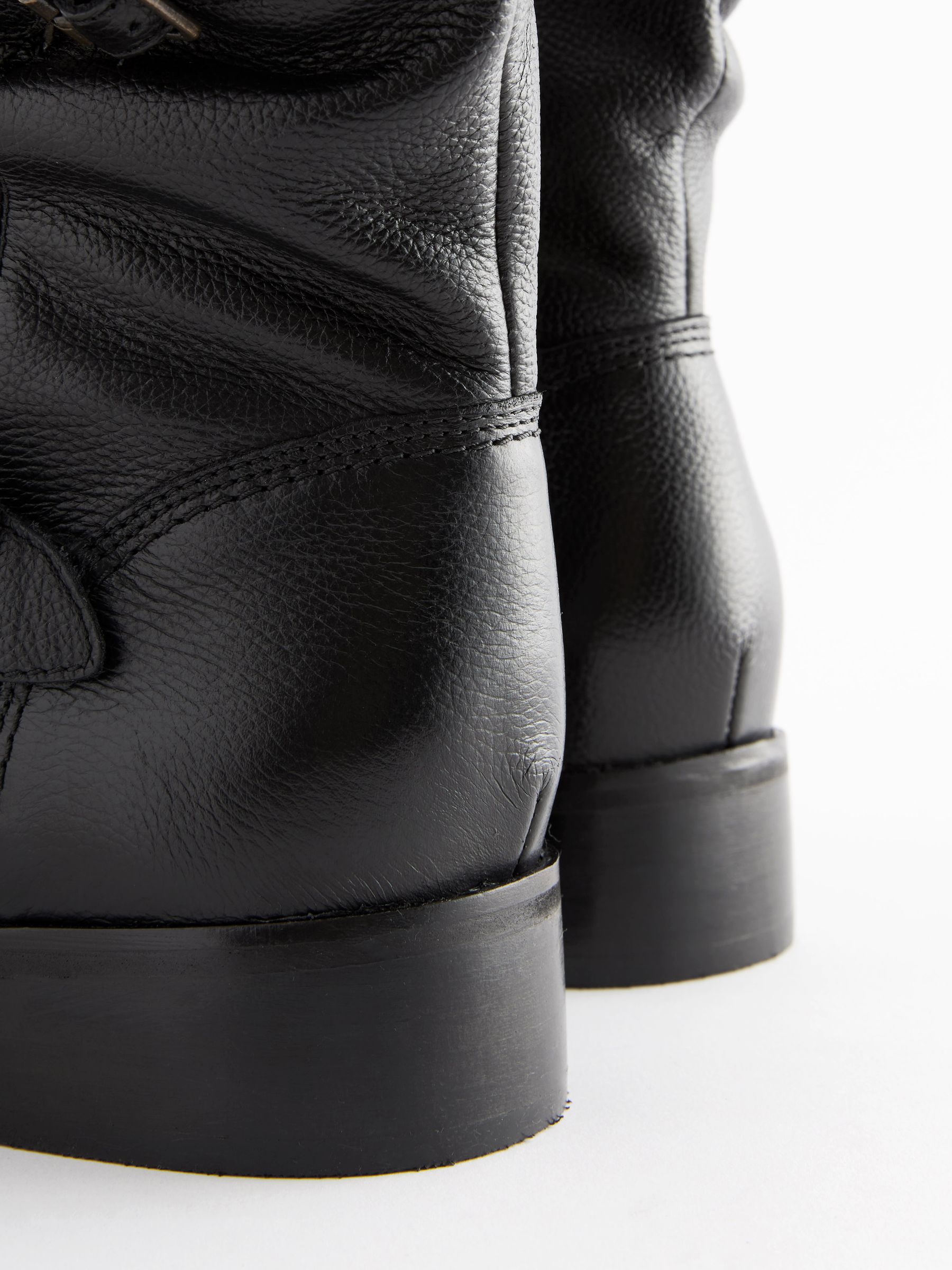 Buy Black Forever Comfort® Leather Faux Fur Lined Slouch Ankle Boots ...