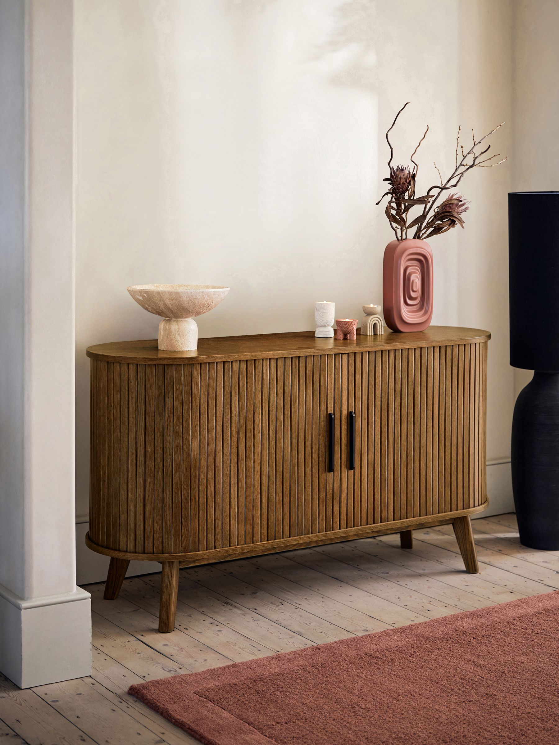 Buy Dark Natural Hyde Tambour Door Large Sideboard from the Next UK ...
