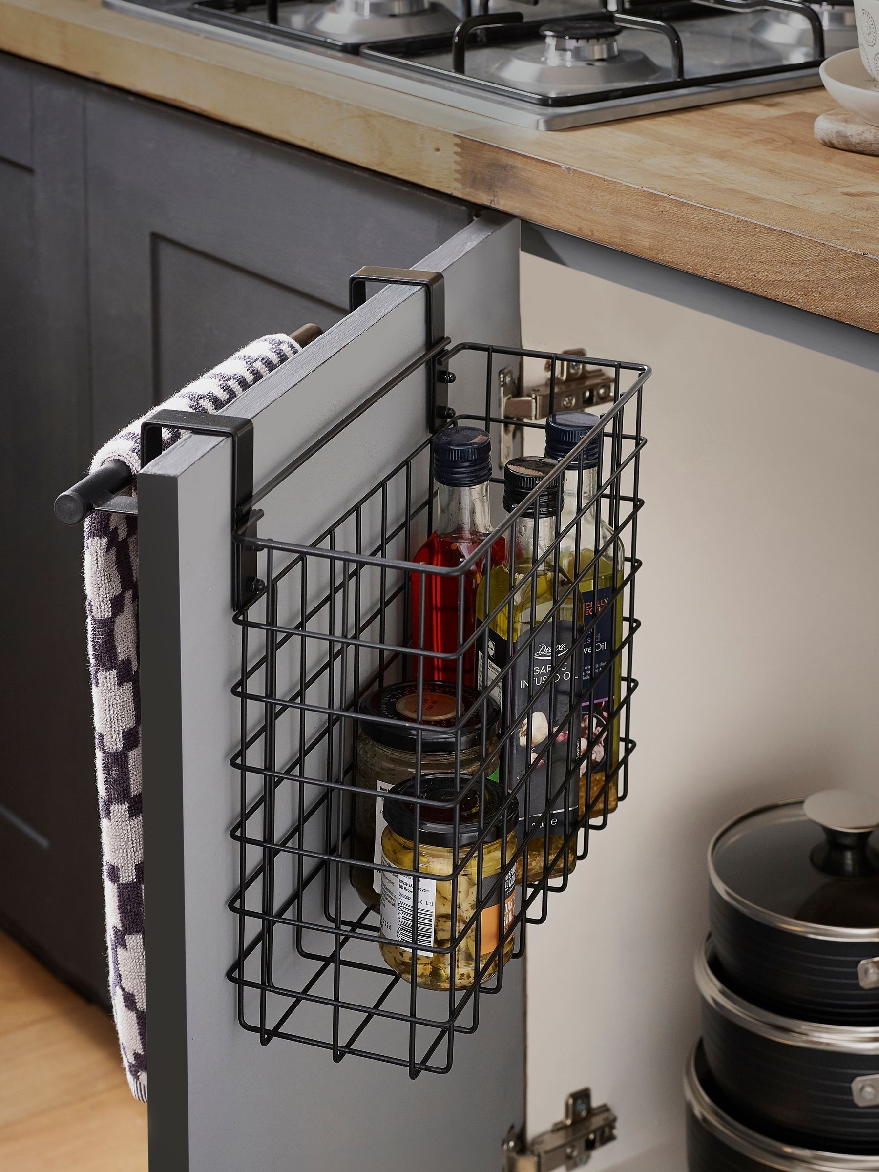 Buy Black Bronx Wire Over Door Storage Basket from Next Australia