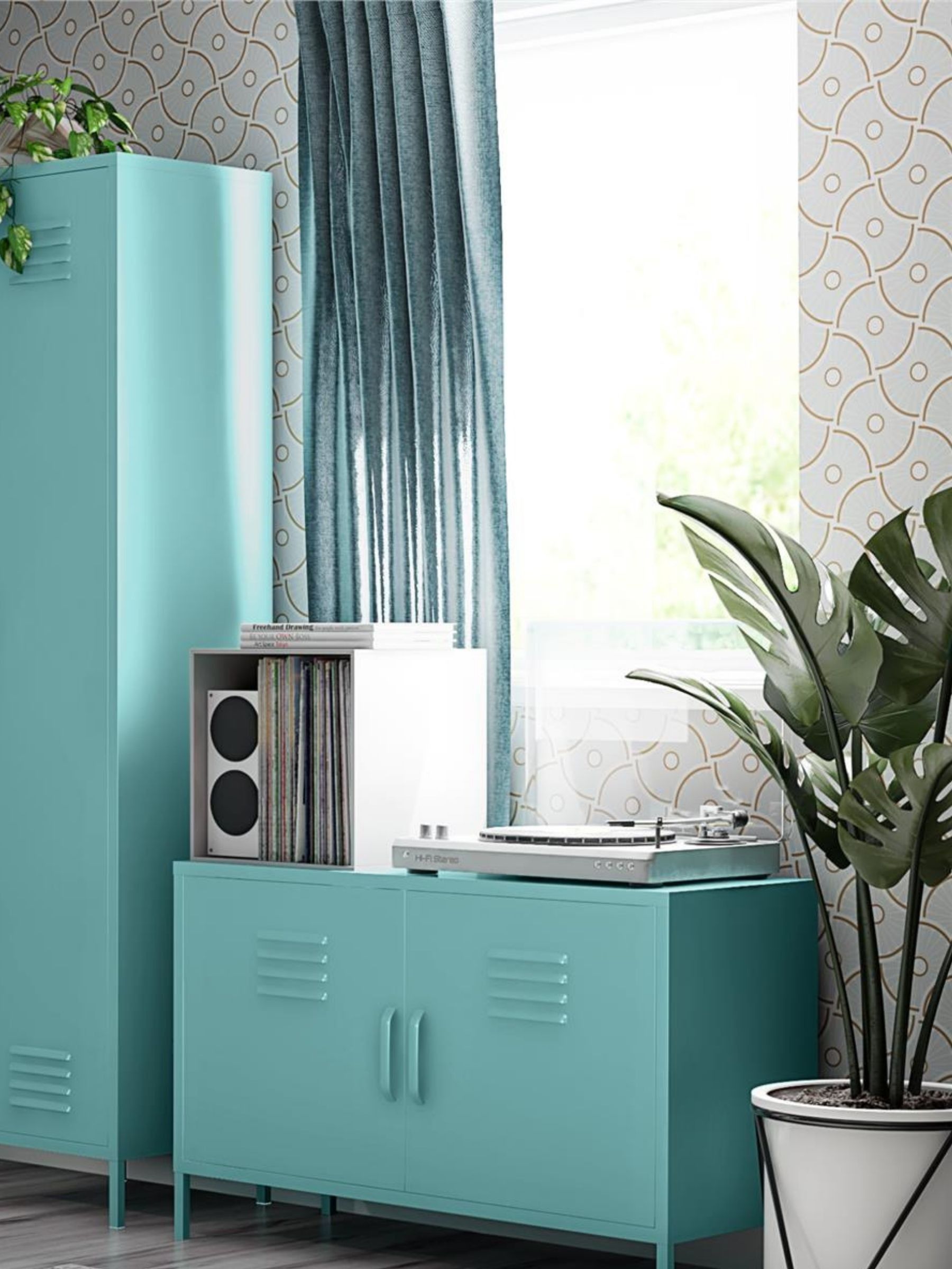 Buy Novogratz Green Cache 2 Door Metal Locker Accent Cabinet from the ...