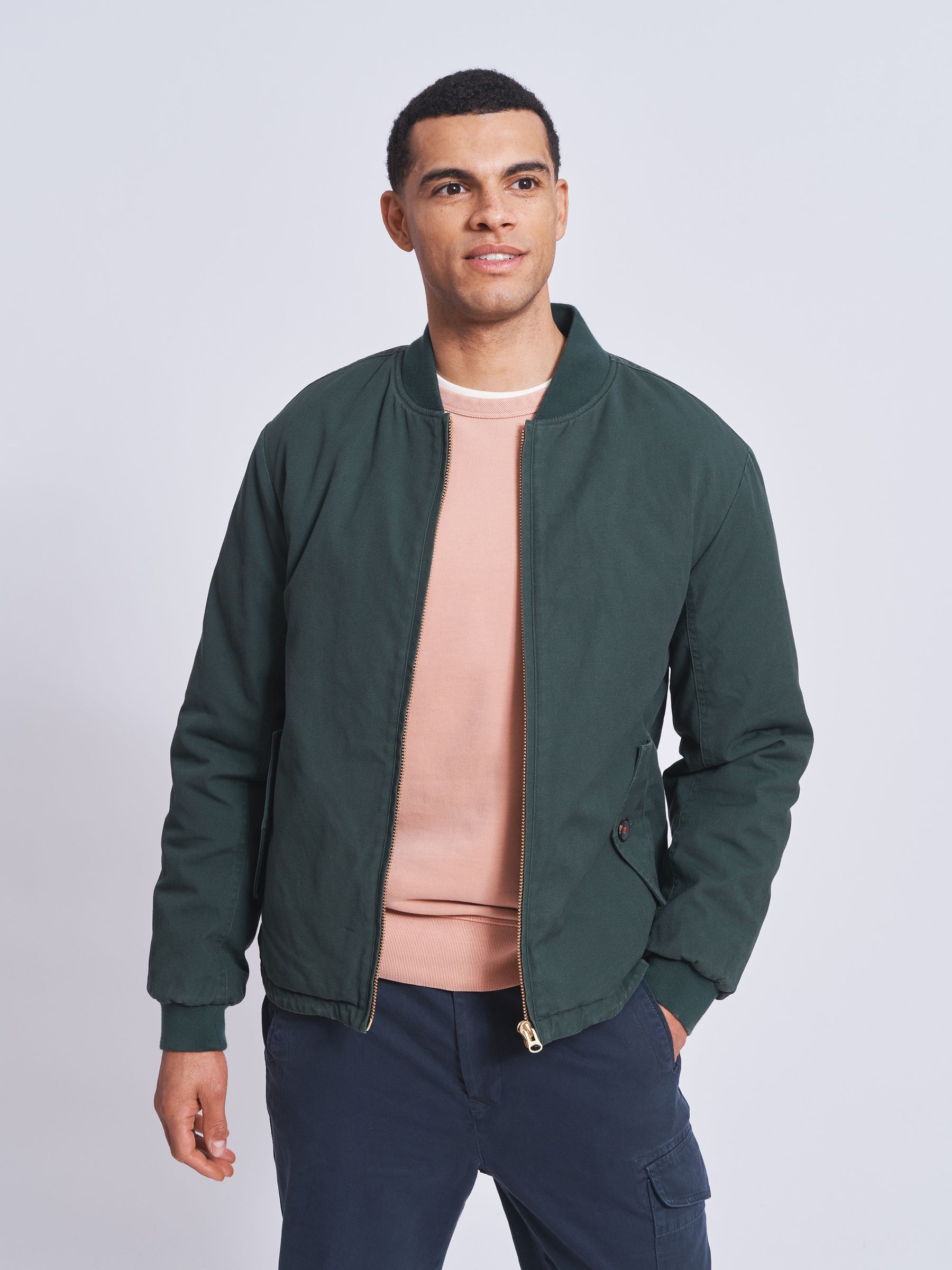 Buy Aubin Green Dunstable Cotton Bomber Jacket from the Next UK online shop