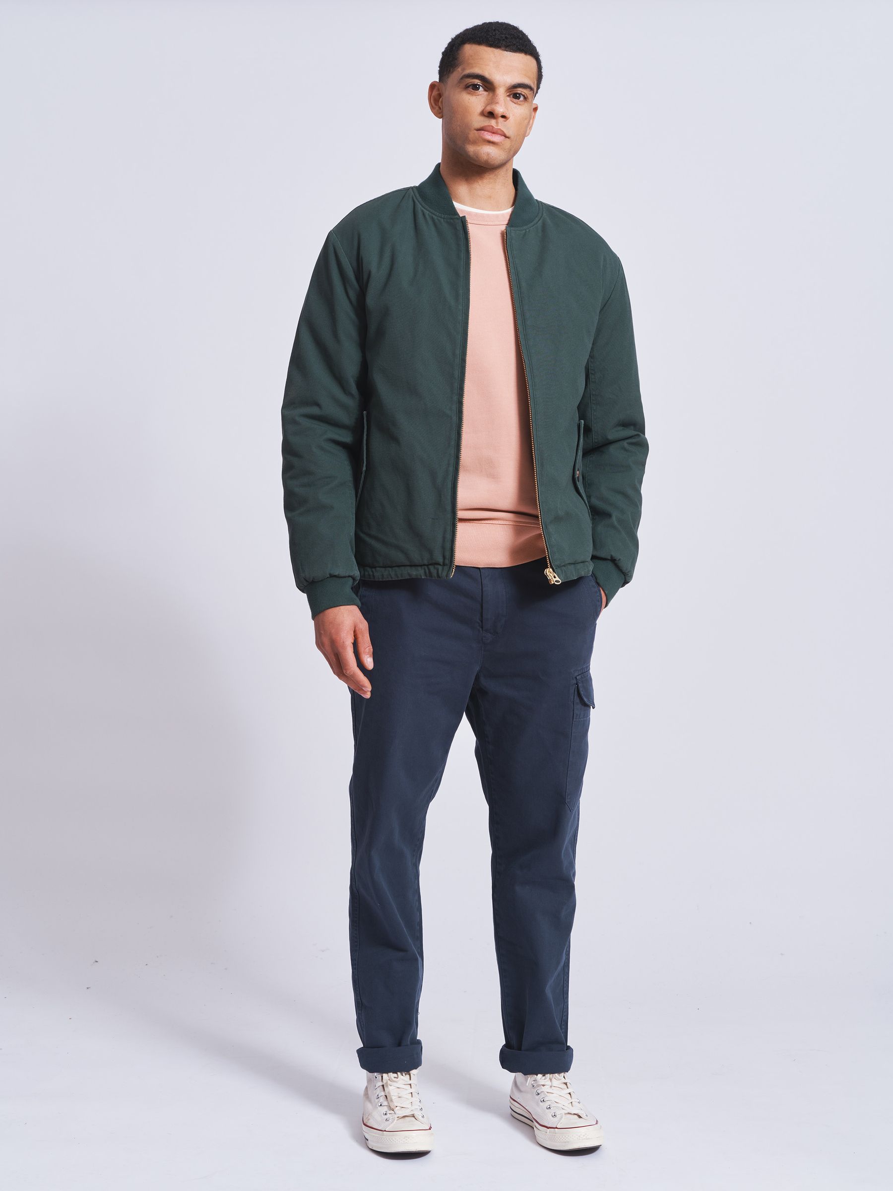 Buy Aubin Green Dunstable Cotton Bomber Jacket from the Next UK online shop