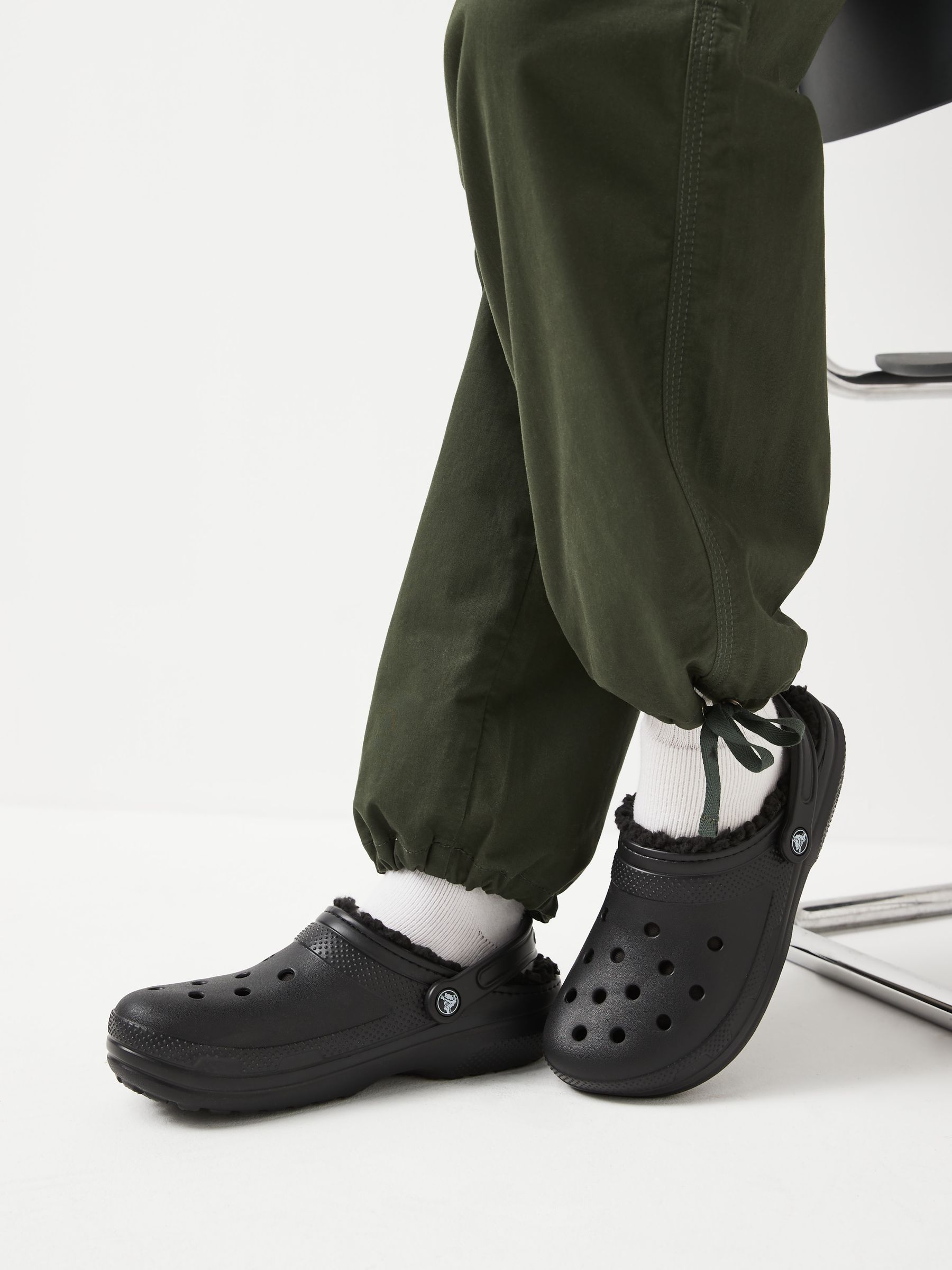 Buy Crocs Black Adult Classic Fleece Lined Clogs from the Next UK ...