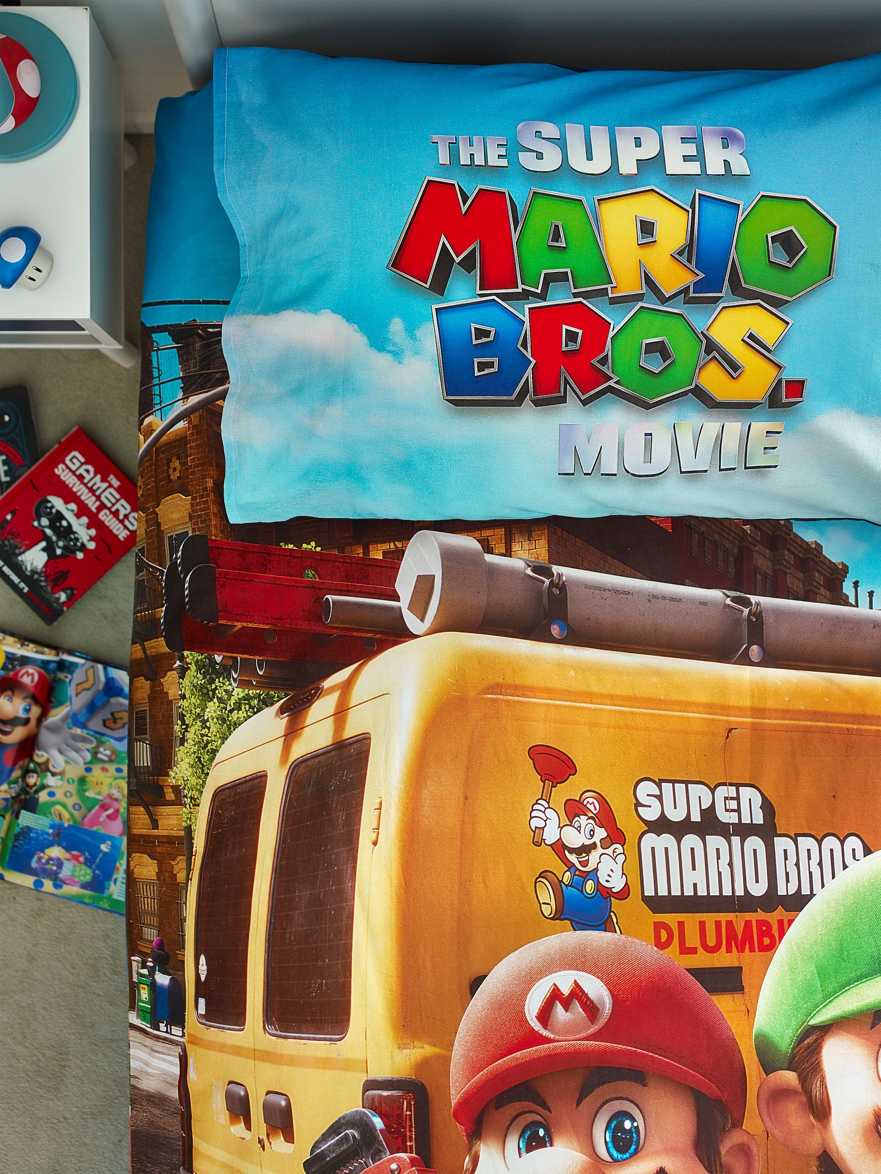 Buy Multi Super Mario 100% Cotton Single Duvet Cover and Pillowcase Set ...