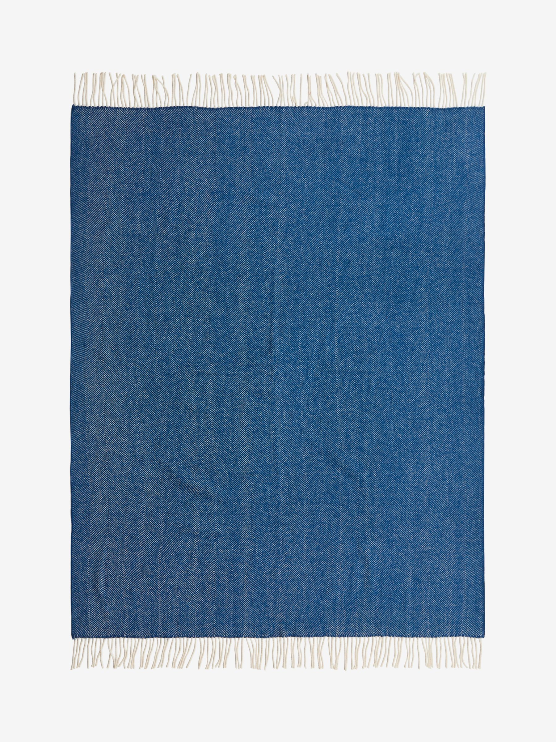 Buy Jasper Conran London Blue Lambswool Herringbone Throw from the Next ...