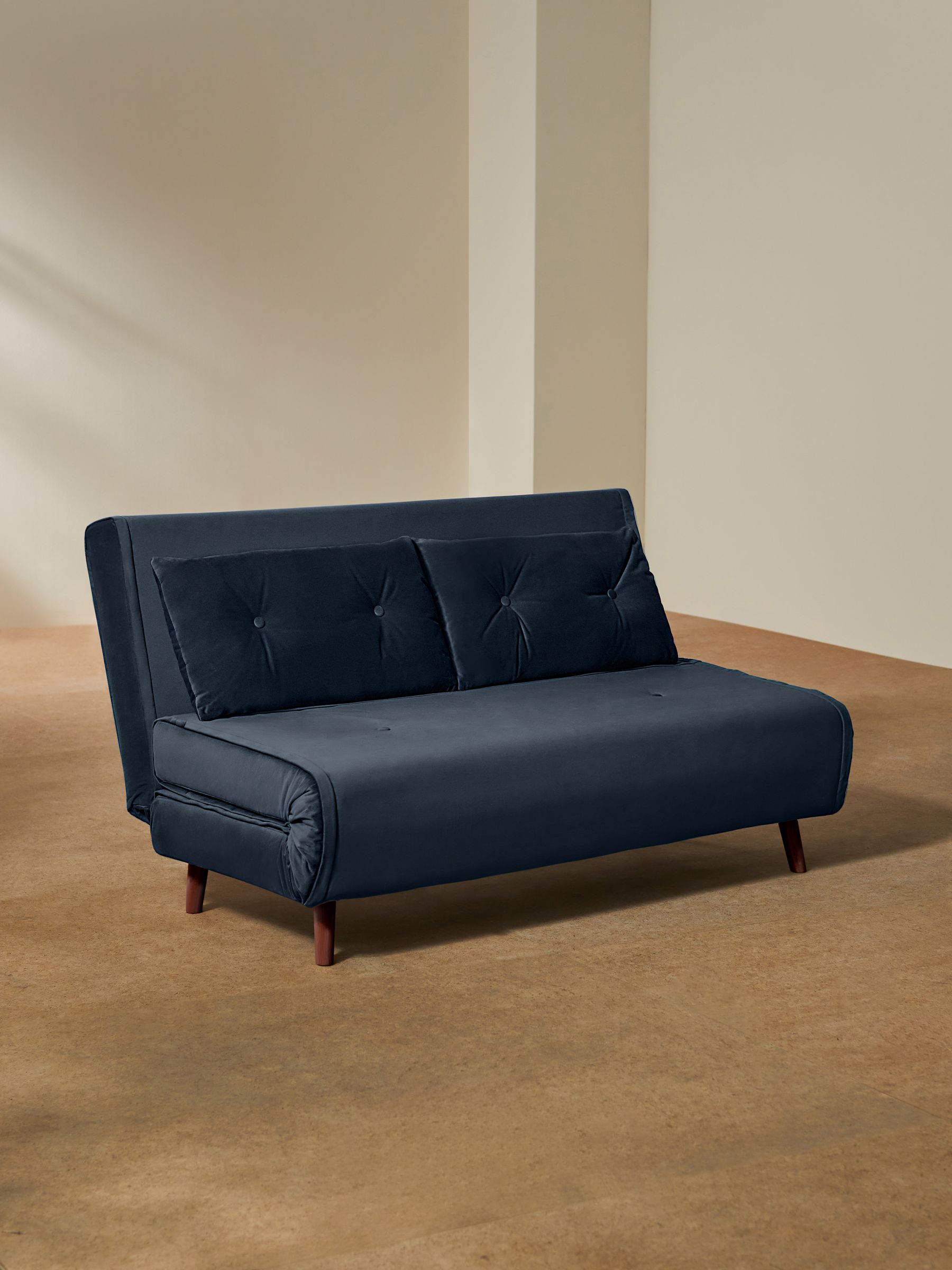 Buy MADE.COM Smooth Velvet Sapphire Blue Haru 2 Seater Sofa Bed from ...