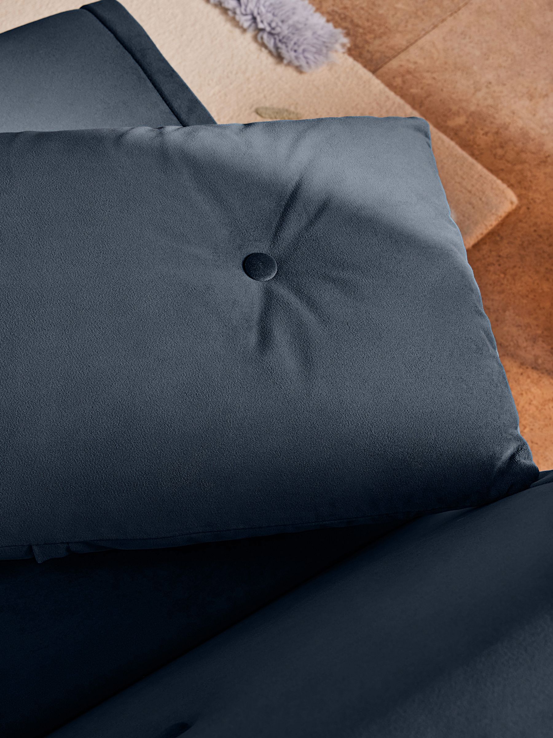 Buy MADE.COM Smooth Velvet Sapphire Blue Large Haru 2 Seater Sofa Bed ...