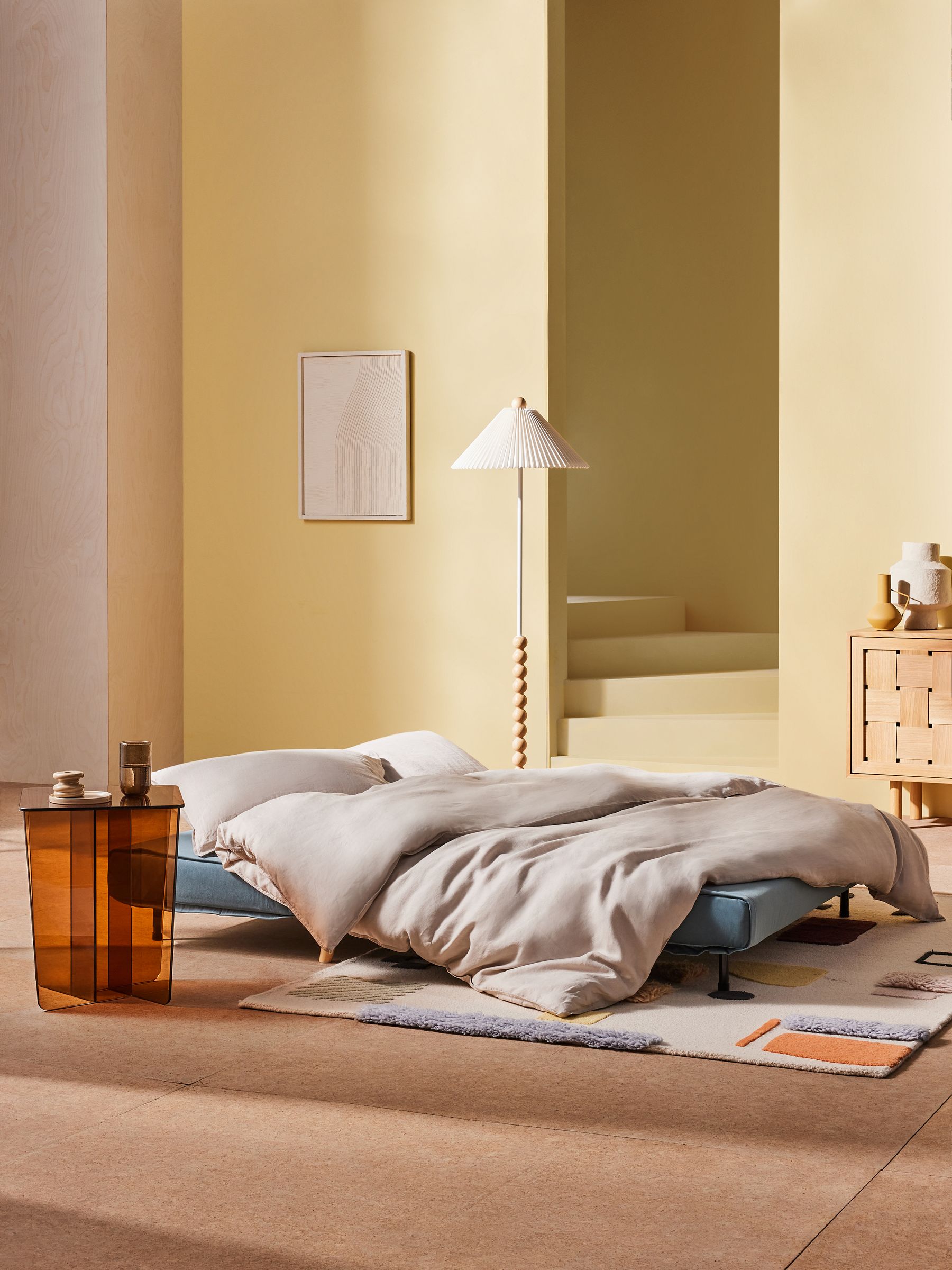 Buy MADE.COM Smooth Velvet Sherbert Blue Haru 2 Seater Sofa Bed from ...