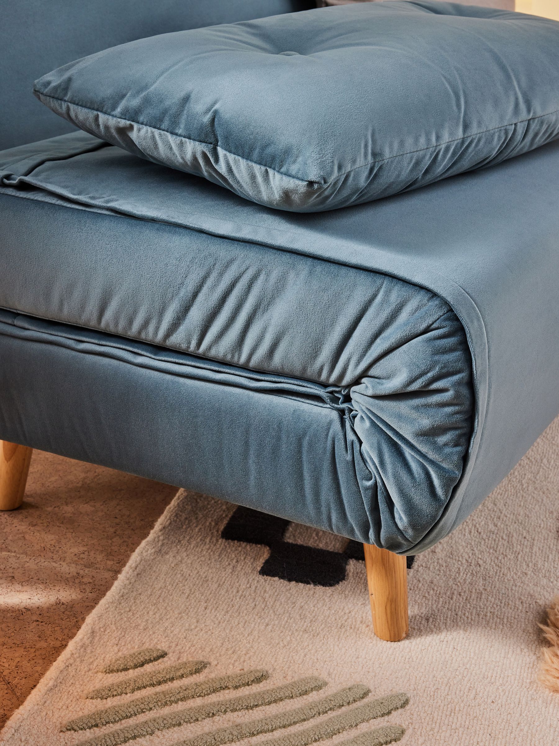 Buy MADE.COM Smooth Velvet Sherbert Blue Haru 2 Seater Sofa Bed from ...