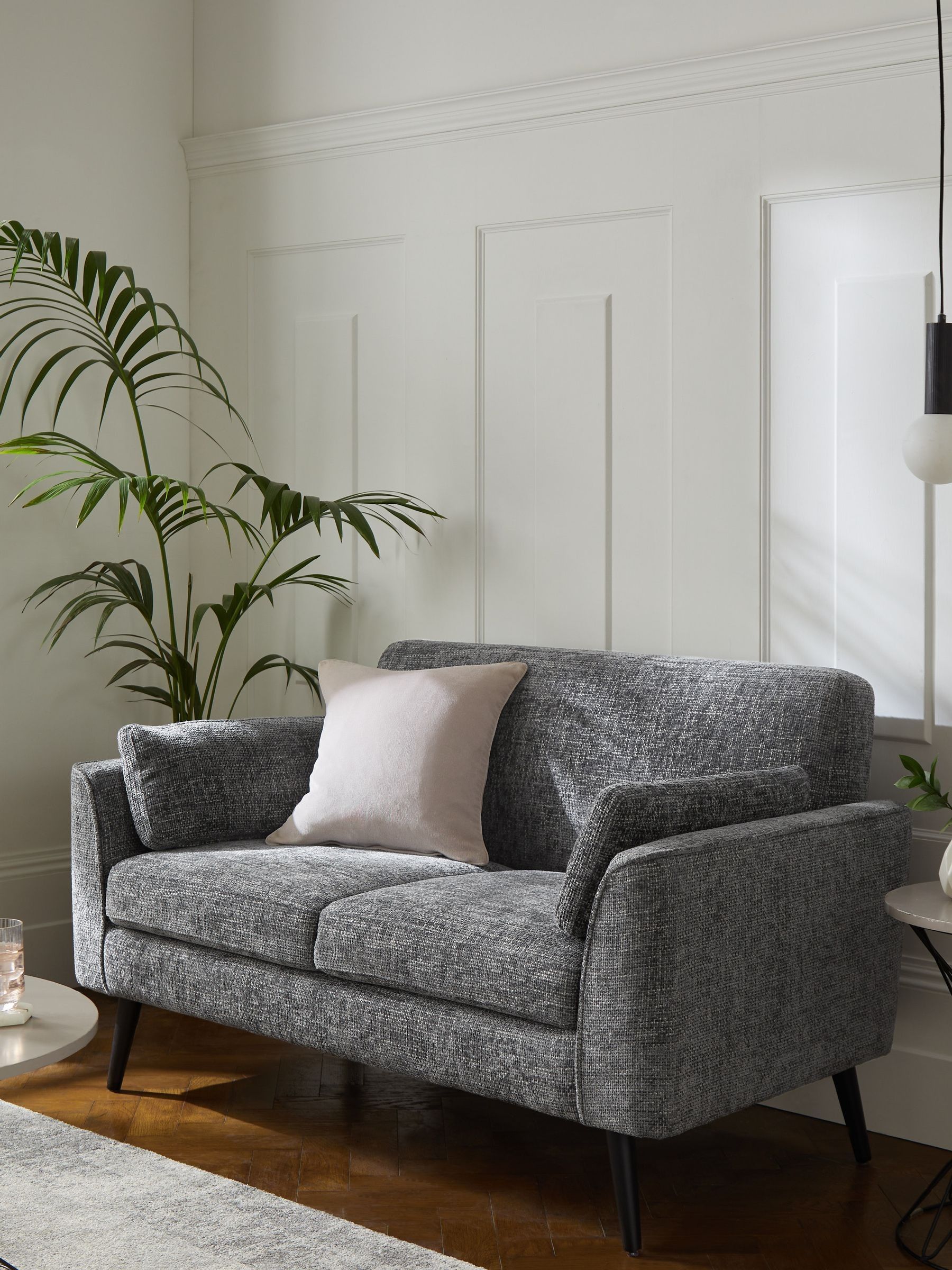 Buy Chunky Chenille Dark Grey Mila 2 Seater Small 'Sofa In A Box' from ...