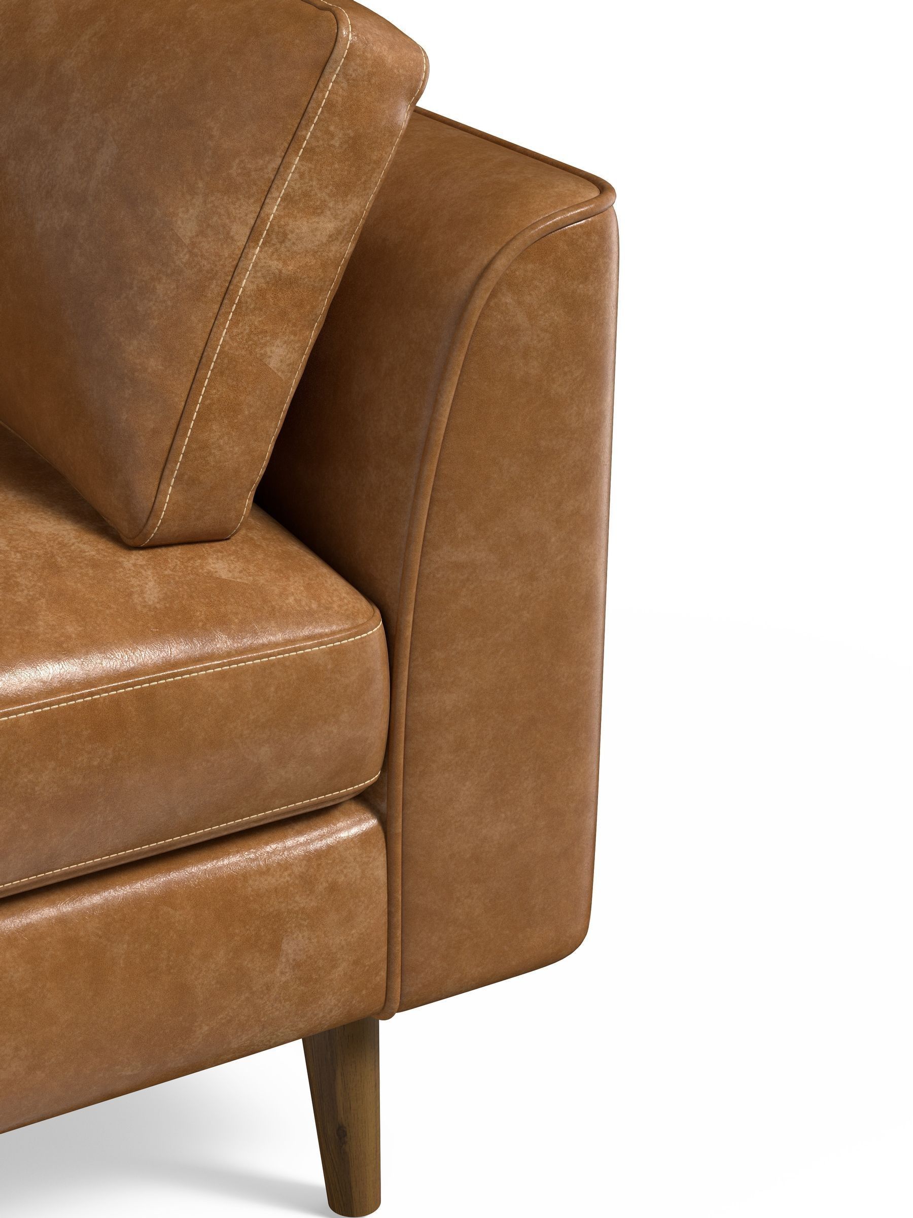 Buy Vintaged Faux Leather Light Brown Mila 2 Seater Small 'Sofa In A ...