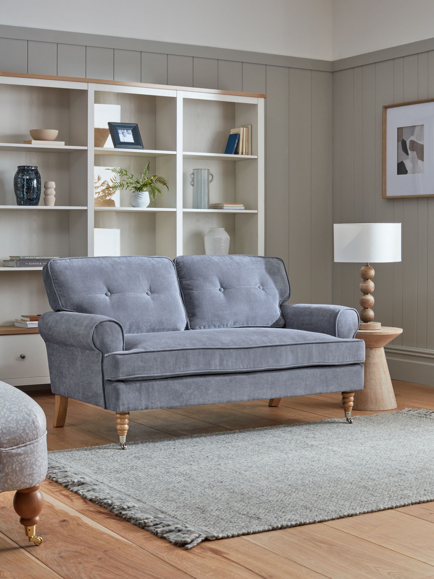 Buy Fine Chenille Granite Blue Delia 2 Seater Small 'Sofa in a Box ...